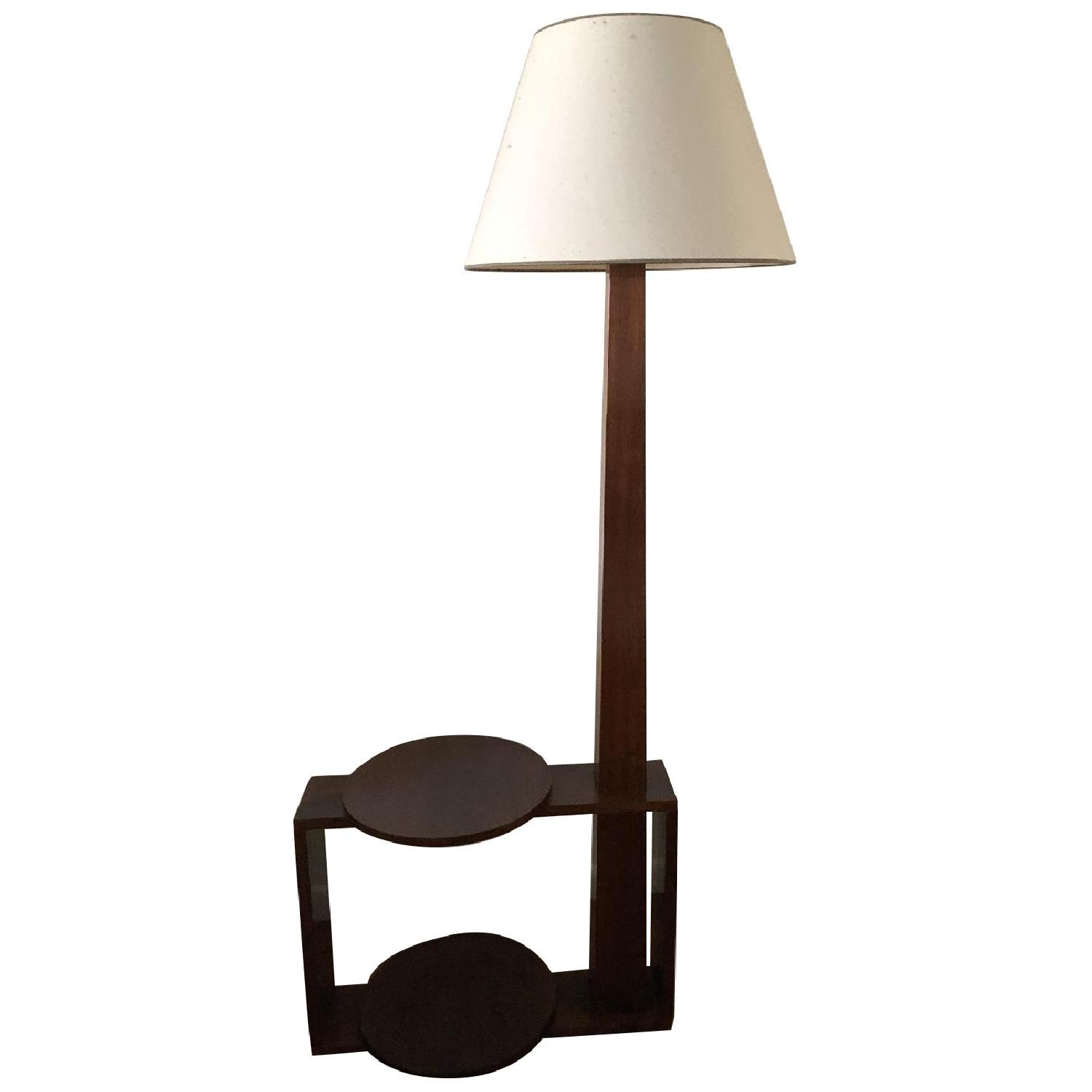 Art Deco Side Table w/ Attached Lamp - AptDeco