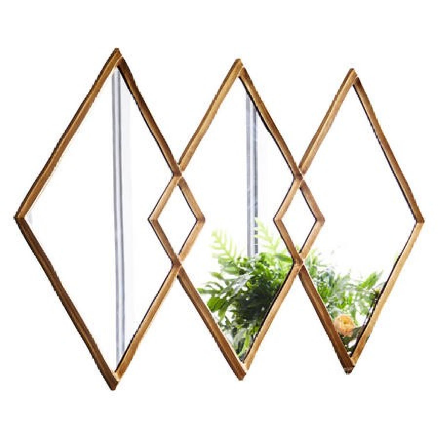 West Elm Overlapping Diamonds Mirror in Antique Brass - AptDeco