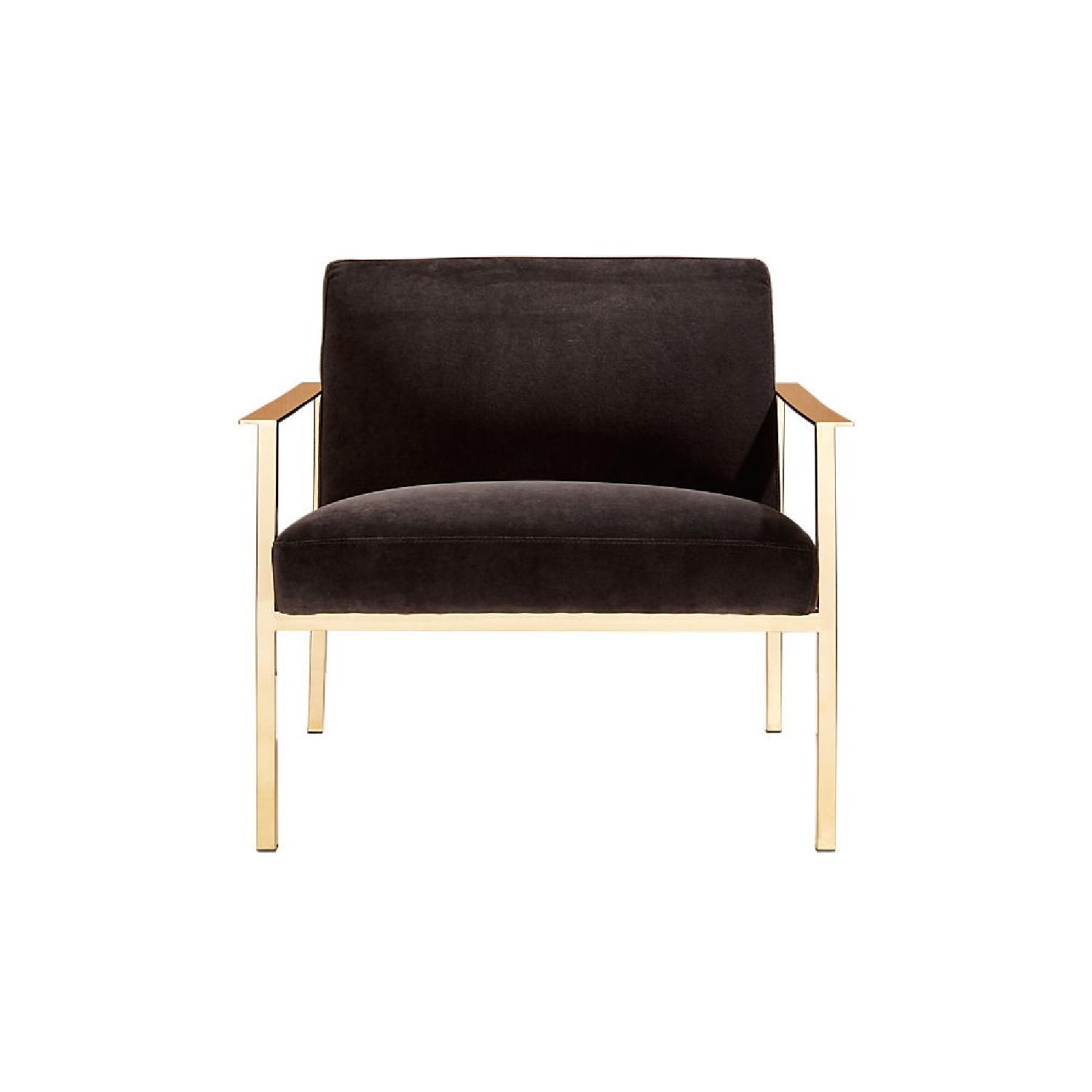 CB2 Cue Carbon Chair w/ Brass Legs - AptDeco
