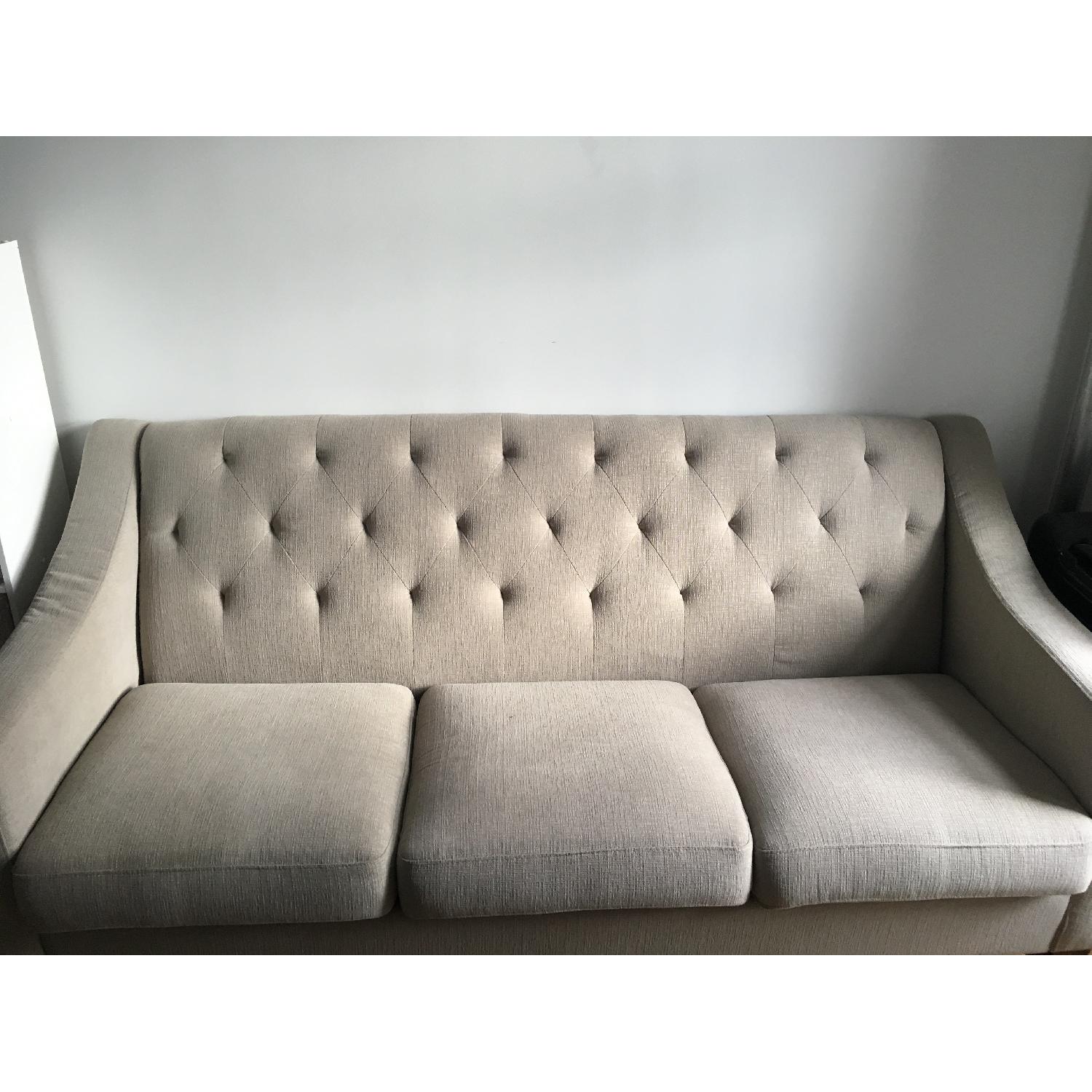 Target Felton Tufted Natural 3-Seater Sofa - AptDeco