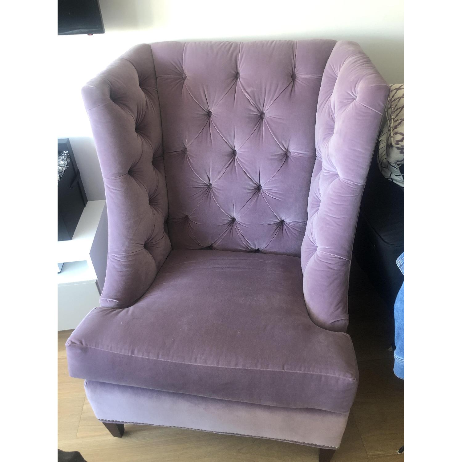 Custom Made Purple Velvet Chair - AptDeco