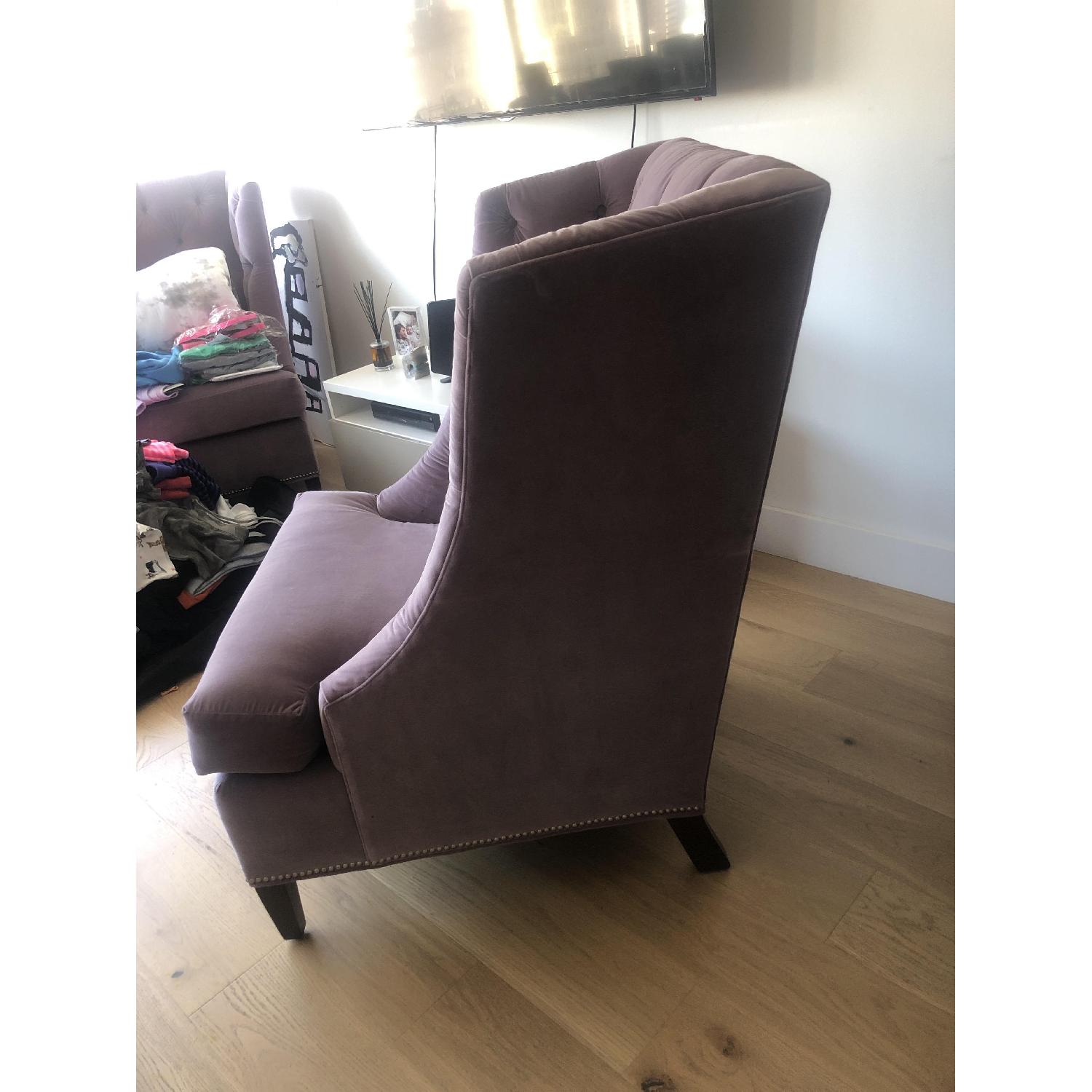 Custom Made Purple Velvet Chair - AptDeco