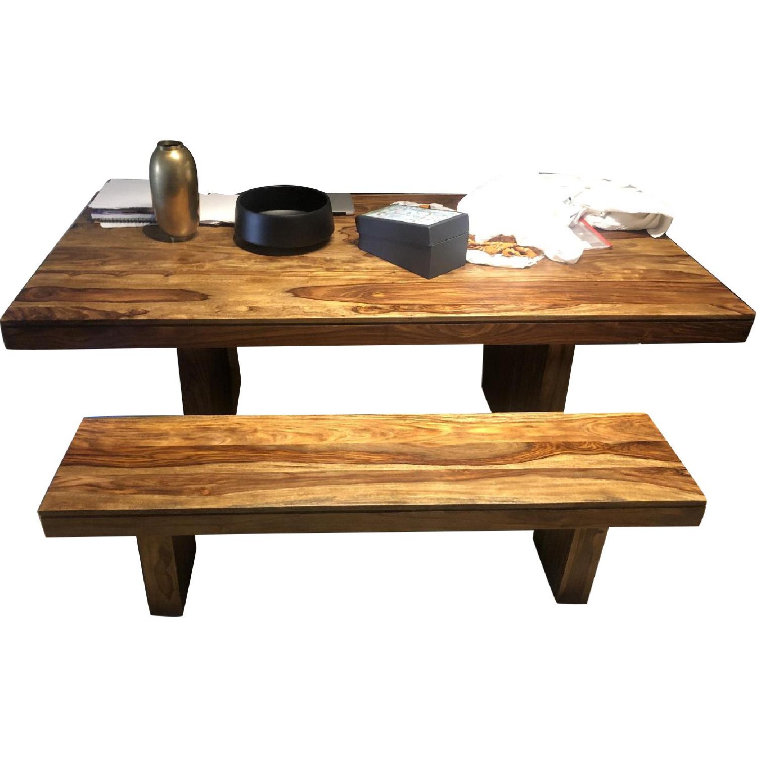 Scott Living Dining Table w/ 2 Benches - AptDeco