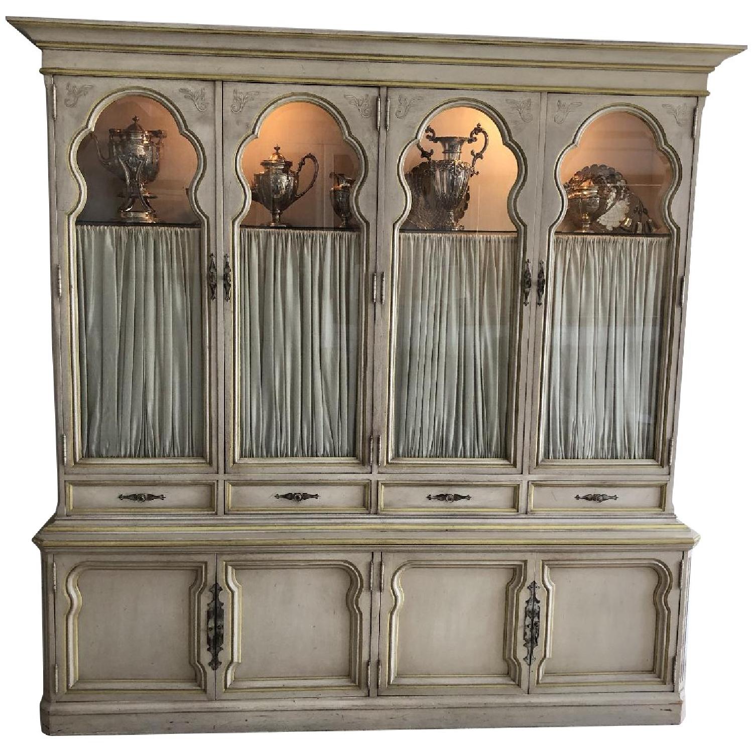 Antique Off White Breakfront - AptDeco