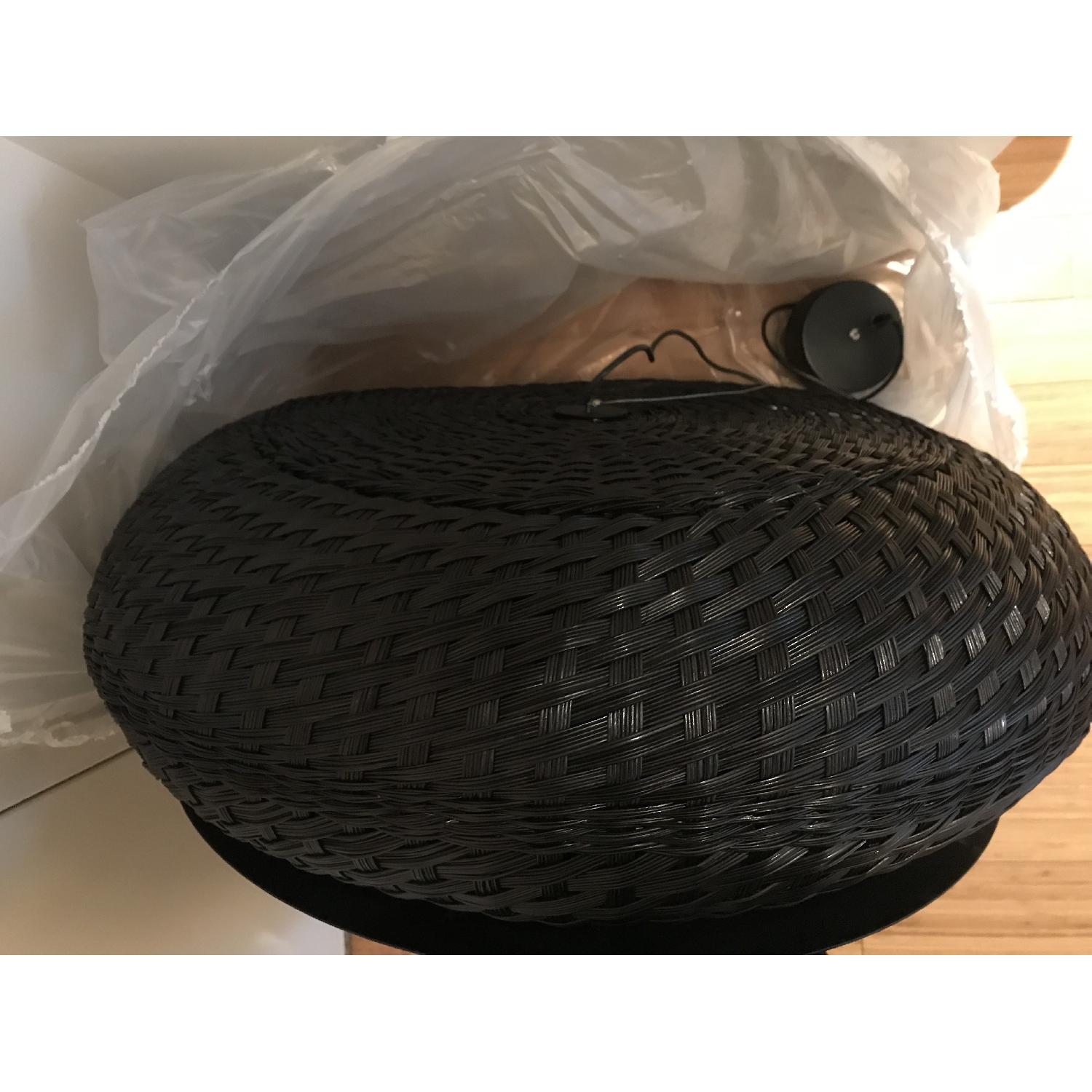 Black Rattan Ceiling Light - AptDeco