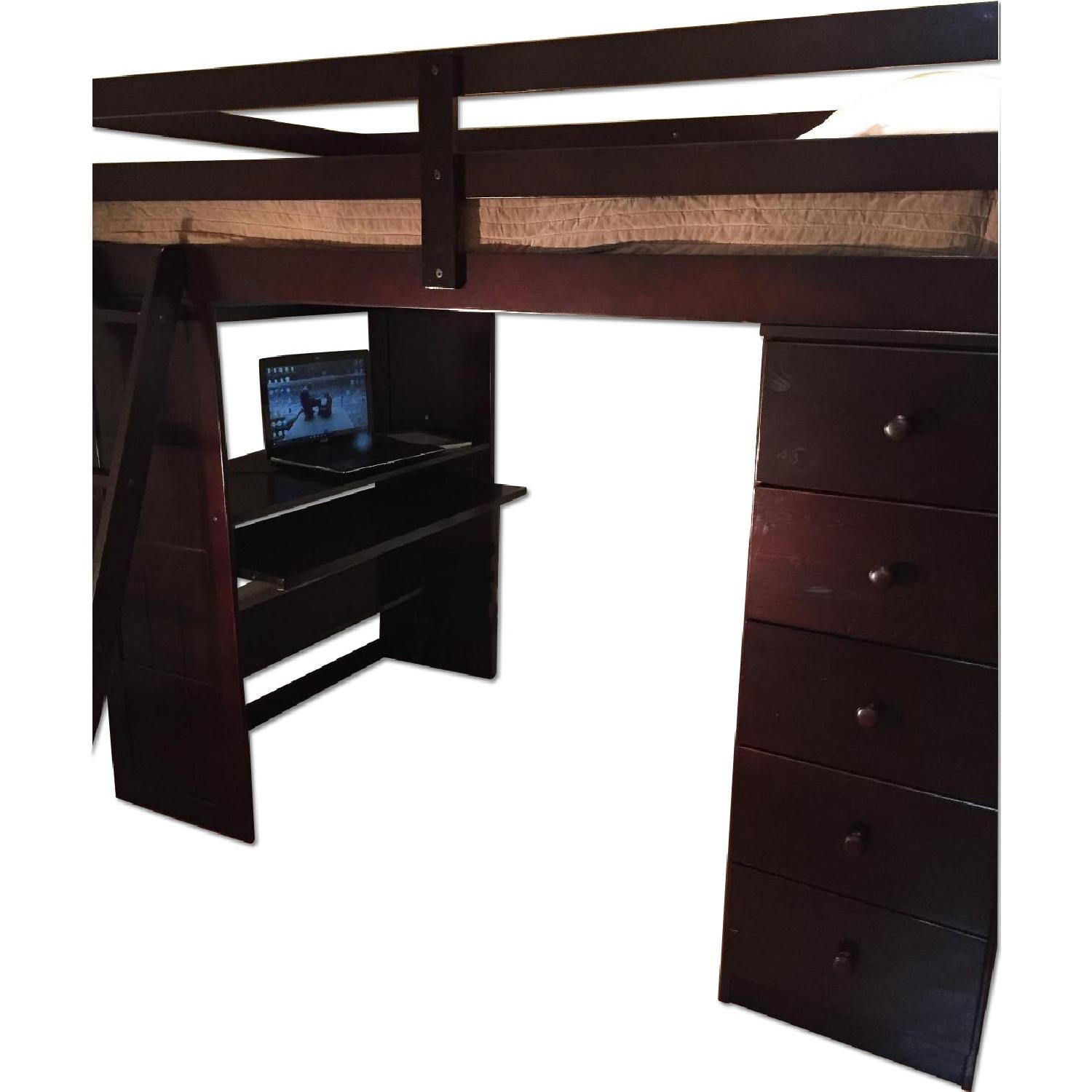 Canwood Skyway Twin Loft Bed w/ Desk & Storage Tower in Espresso - AptDeco