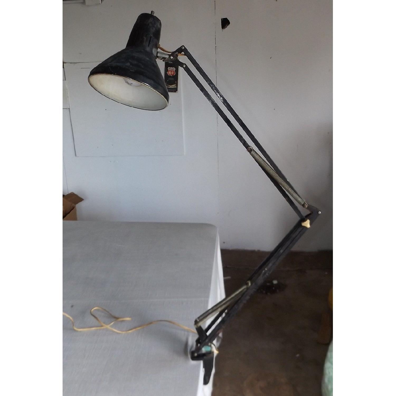 Vintage Clamp Base Swingarm Spring-Loaded Table Work Lamp - AptDeco