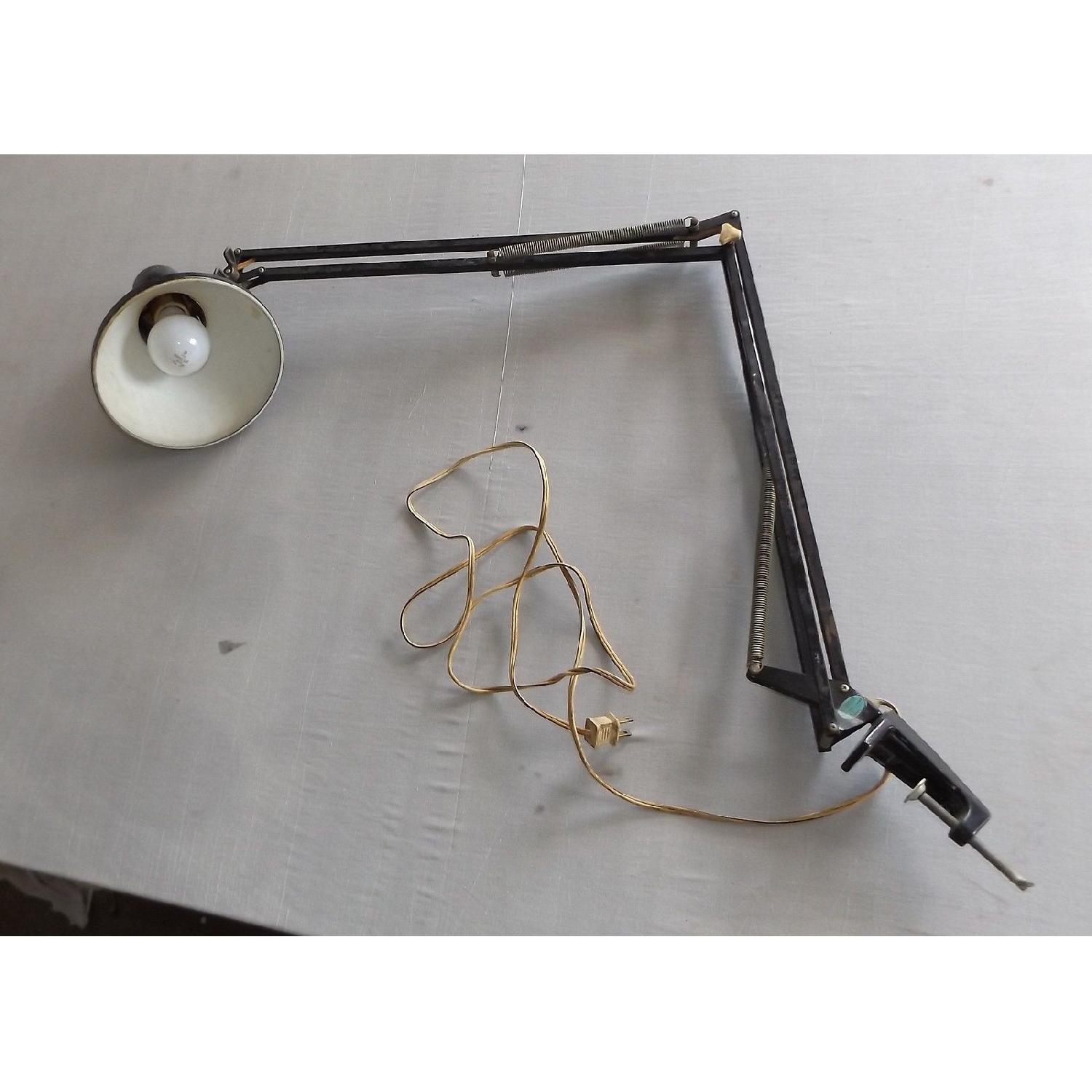 Vintage Clamp Base Swingarm Spring-Loaded Table Work Lamp - AptDeco