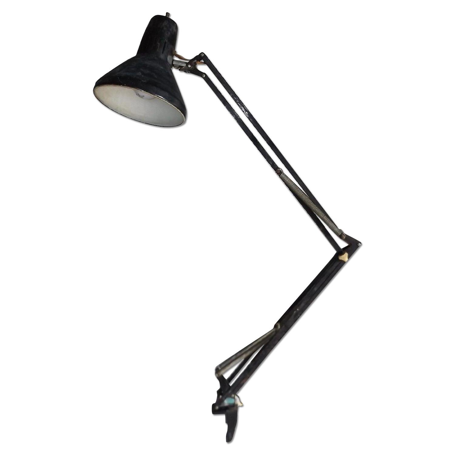 Vintage Clamp Base Swingarm Spring-Loaded Table Work Lamp - AptDeco