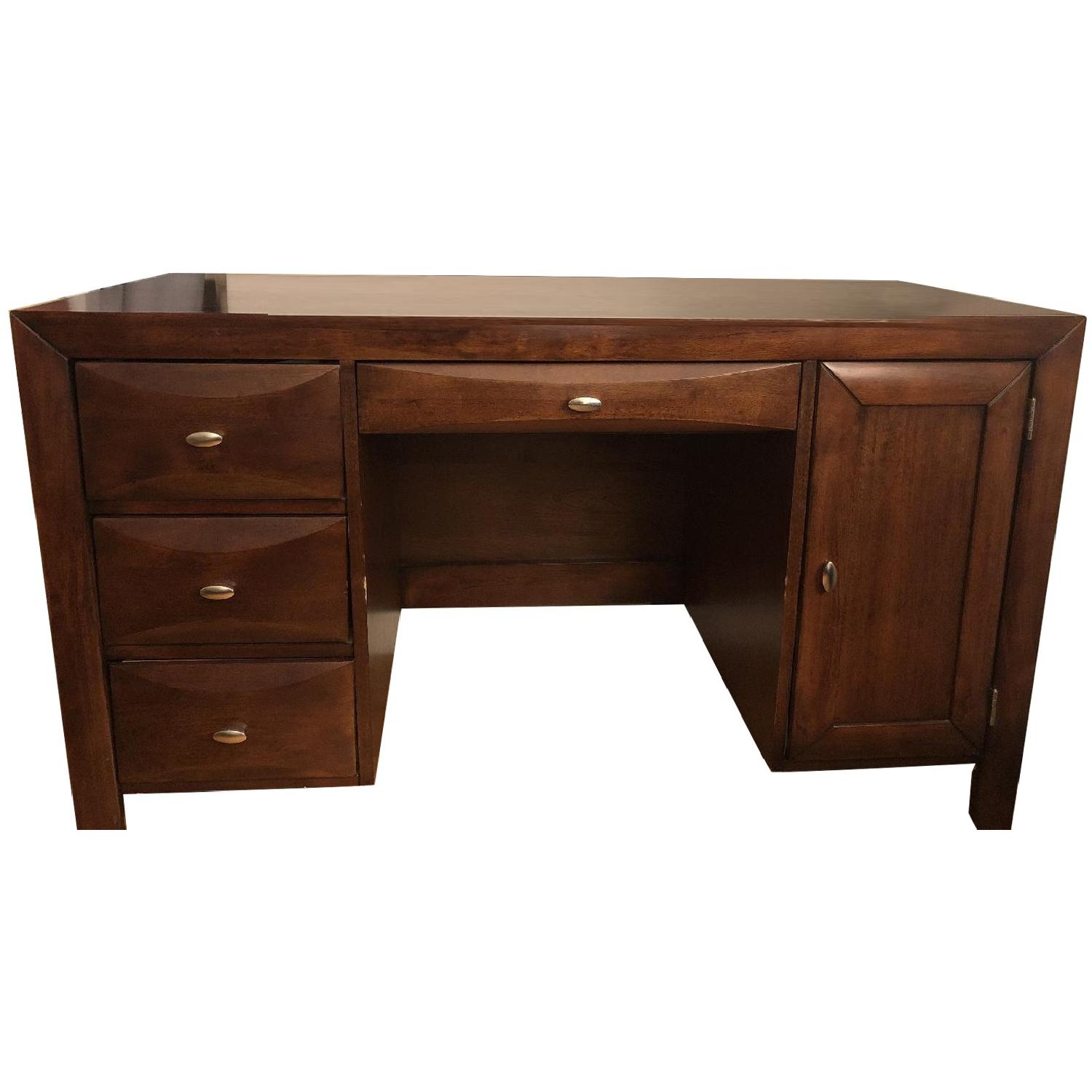 Raymour & Flanigan Desk w/ Drawers & Storage Cabinet - AptDeco