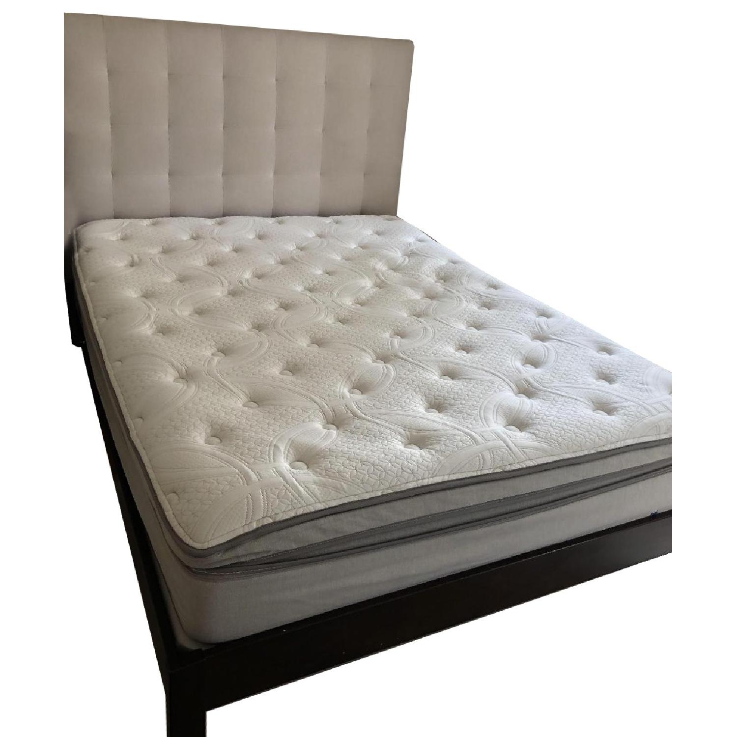 West Elm Chocolate Simple Queen Bed Frame w/ Headboard - AptDeco