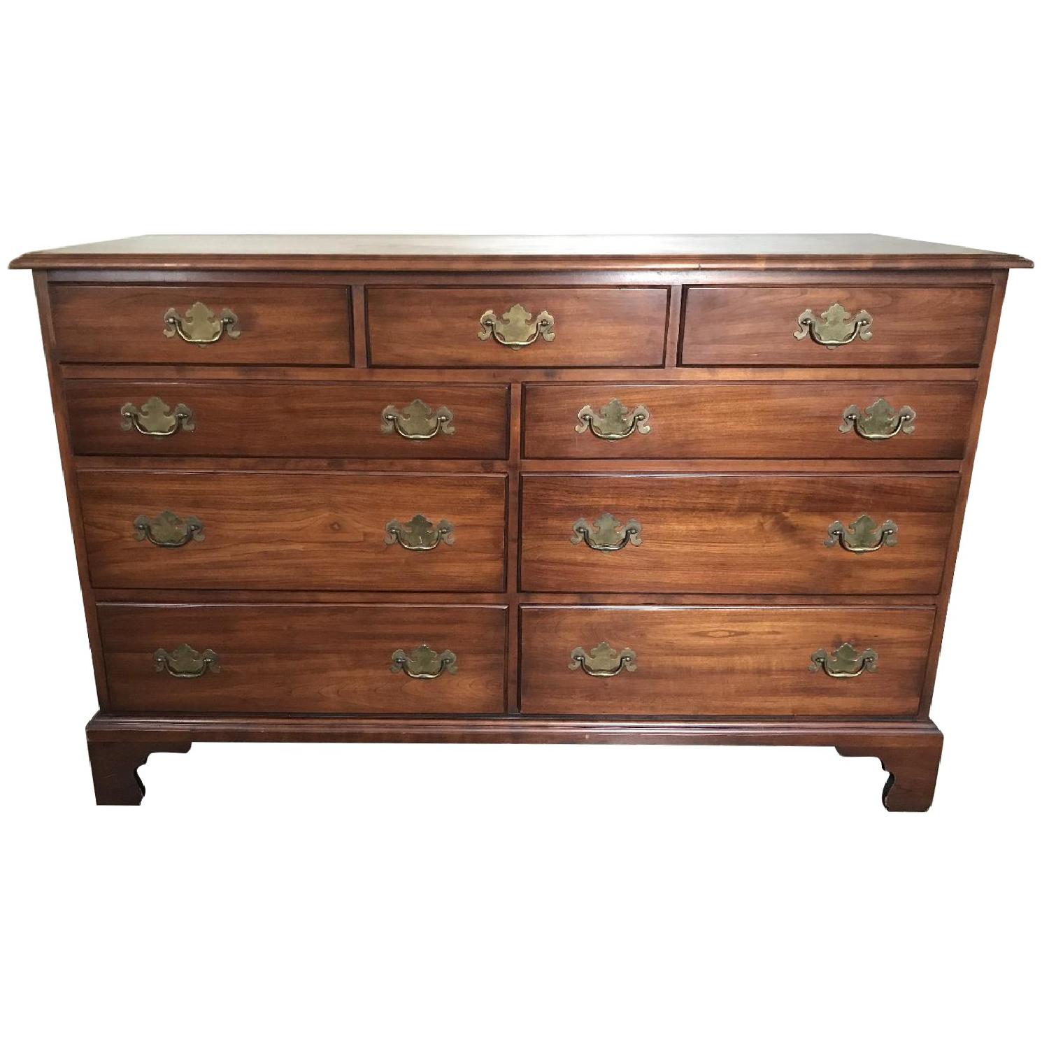 Henkel Harris Solid Cherry Hepplewhite 9 Drawer Dresser - AptDeco