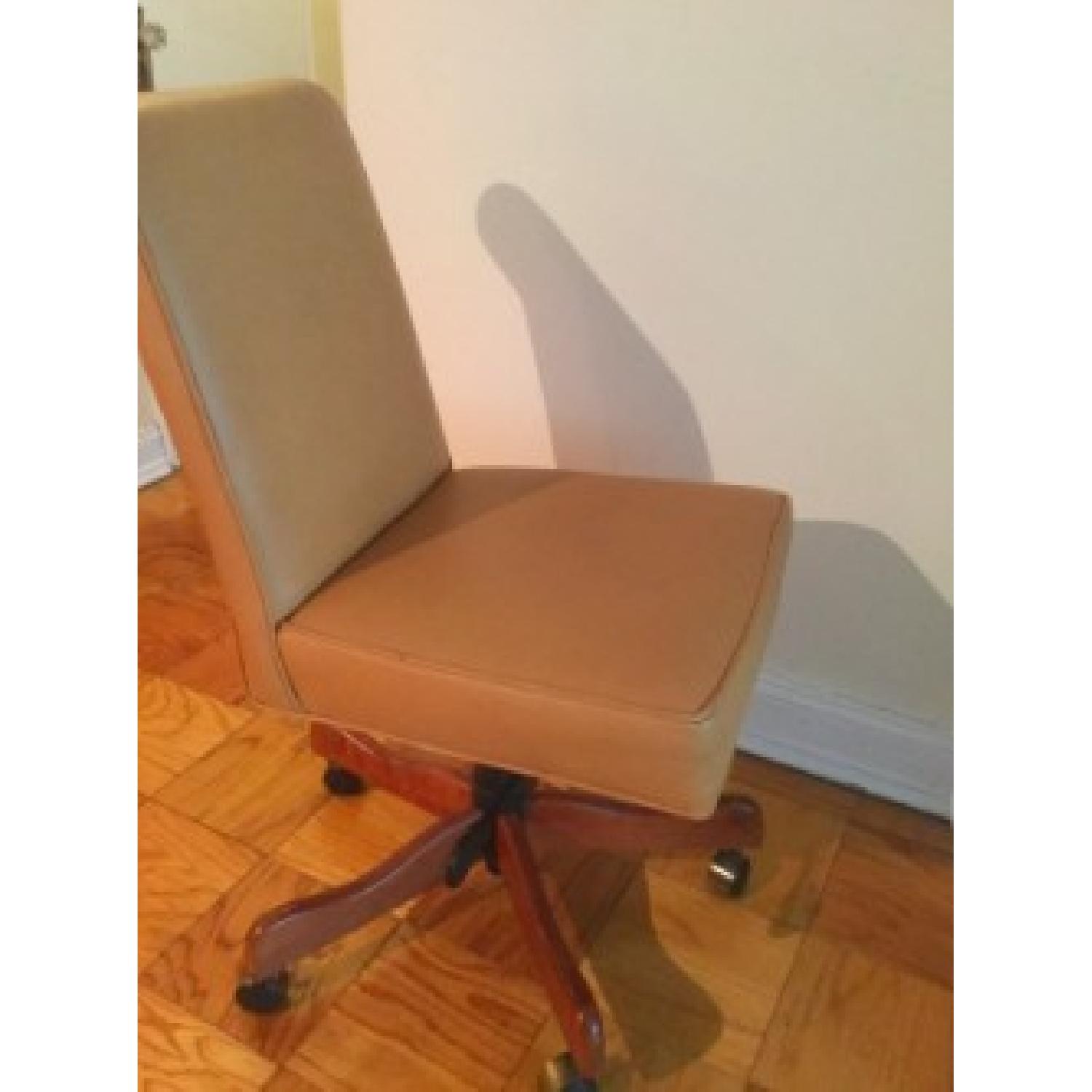 Sam Moore Wheeled Leather Office Chair - AptDeco
