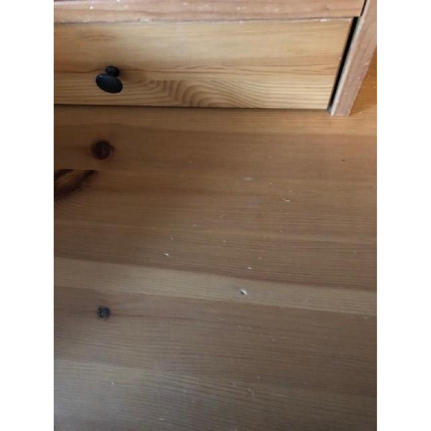 Ikea Leksvik Antique Stained Solid Pine Desk - AptDeco