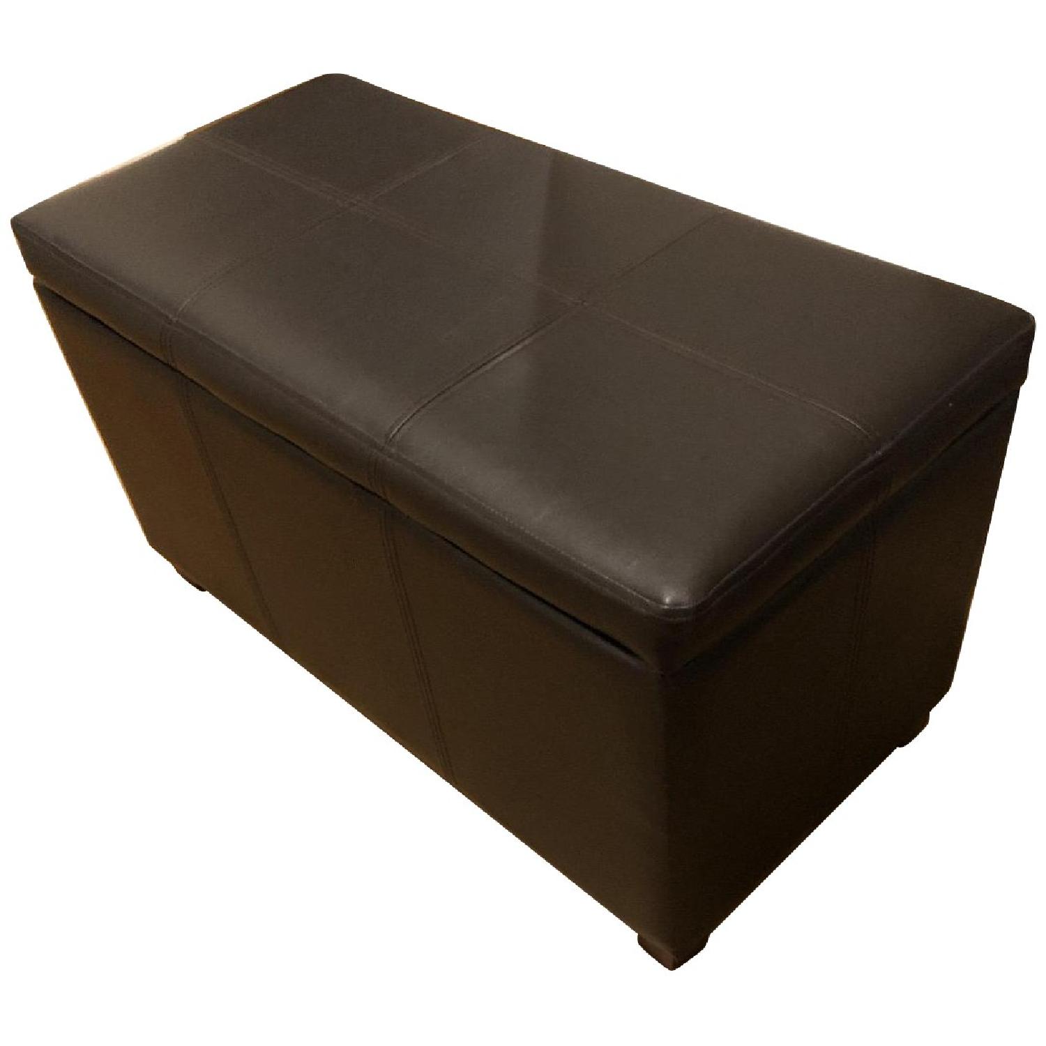 Target Brown Leather Storage Bench - AptDeco