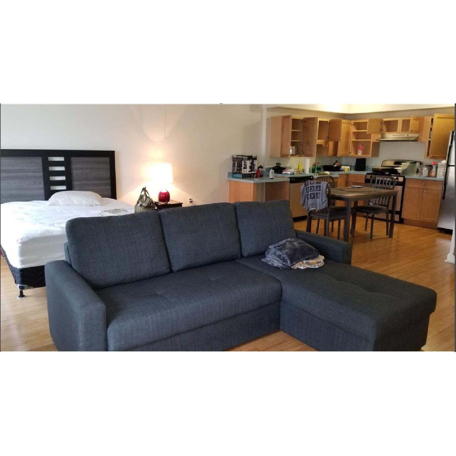 Stratford Grey Sleeper Sectional Sofa w/ Storage - AptDeco