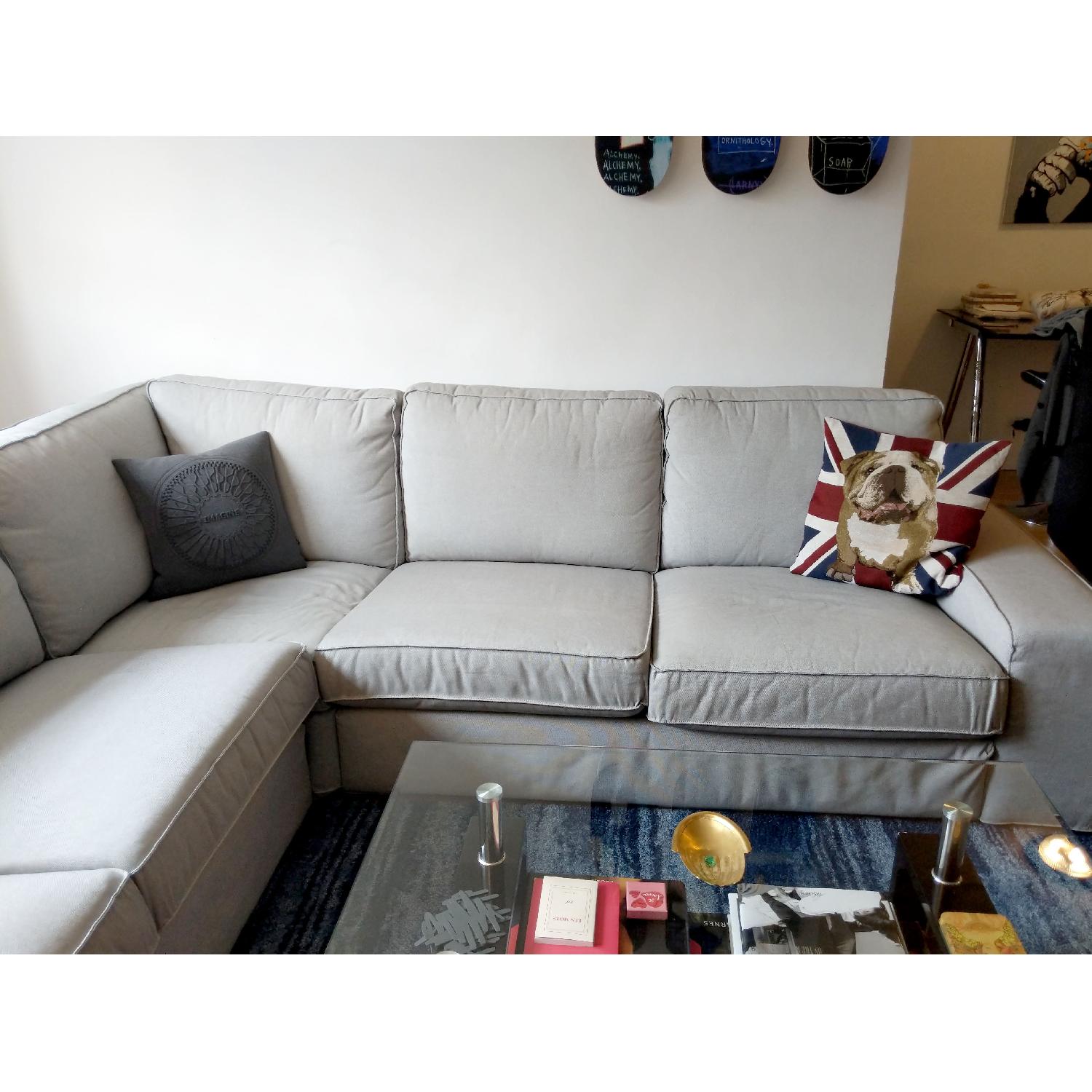 Ikea Kivik Gray Fabric Sectional Sofa - AptDeco