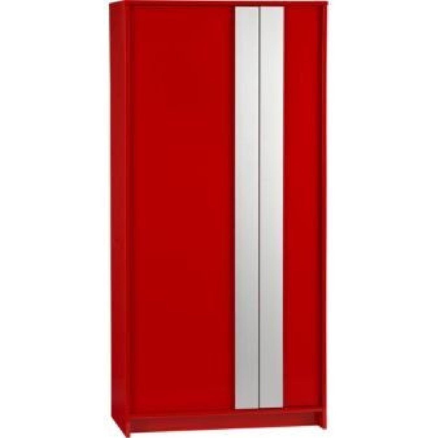 CB2 Monolith Red Wardrobe in Hi Gloss Finish - AptDeco