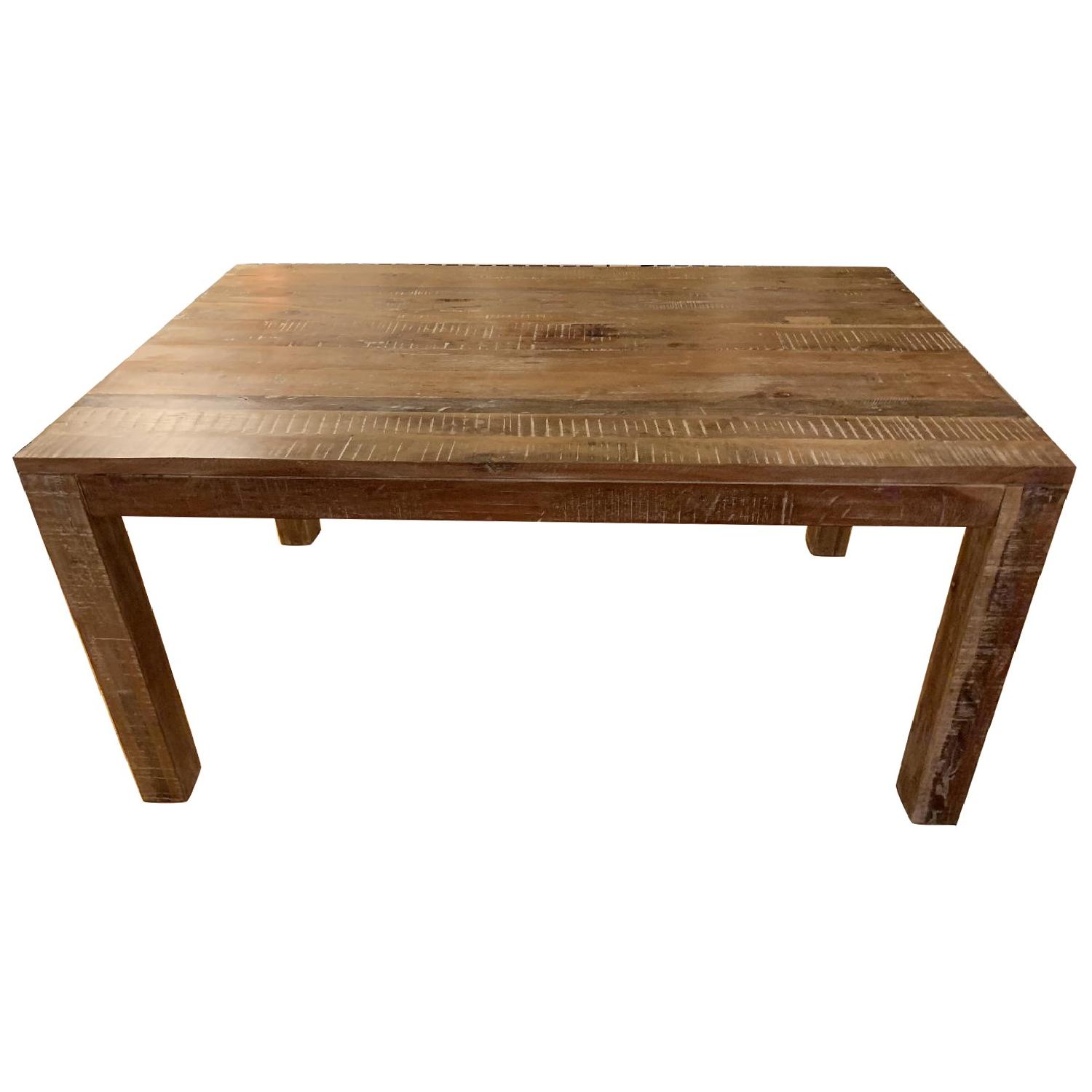 Distressed Wood Dining Table - AptDeco
