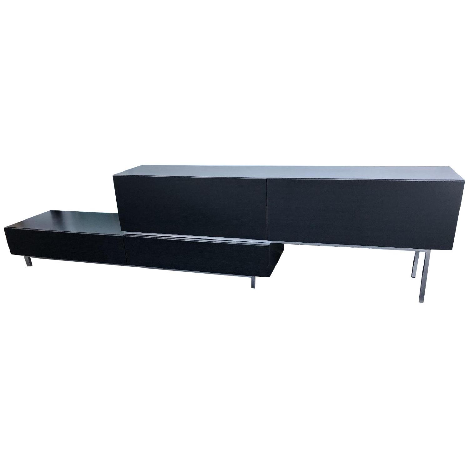 BoConcept Black Stained Oak Media Console w/ Drawers - AptDeco