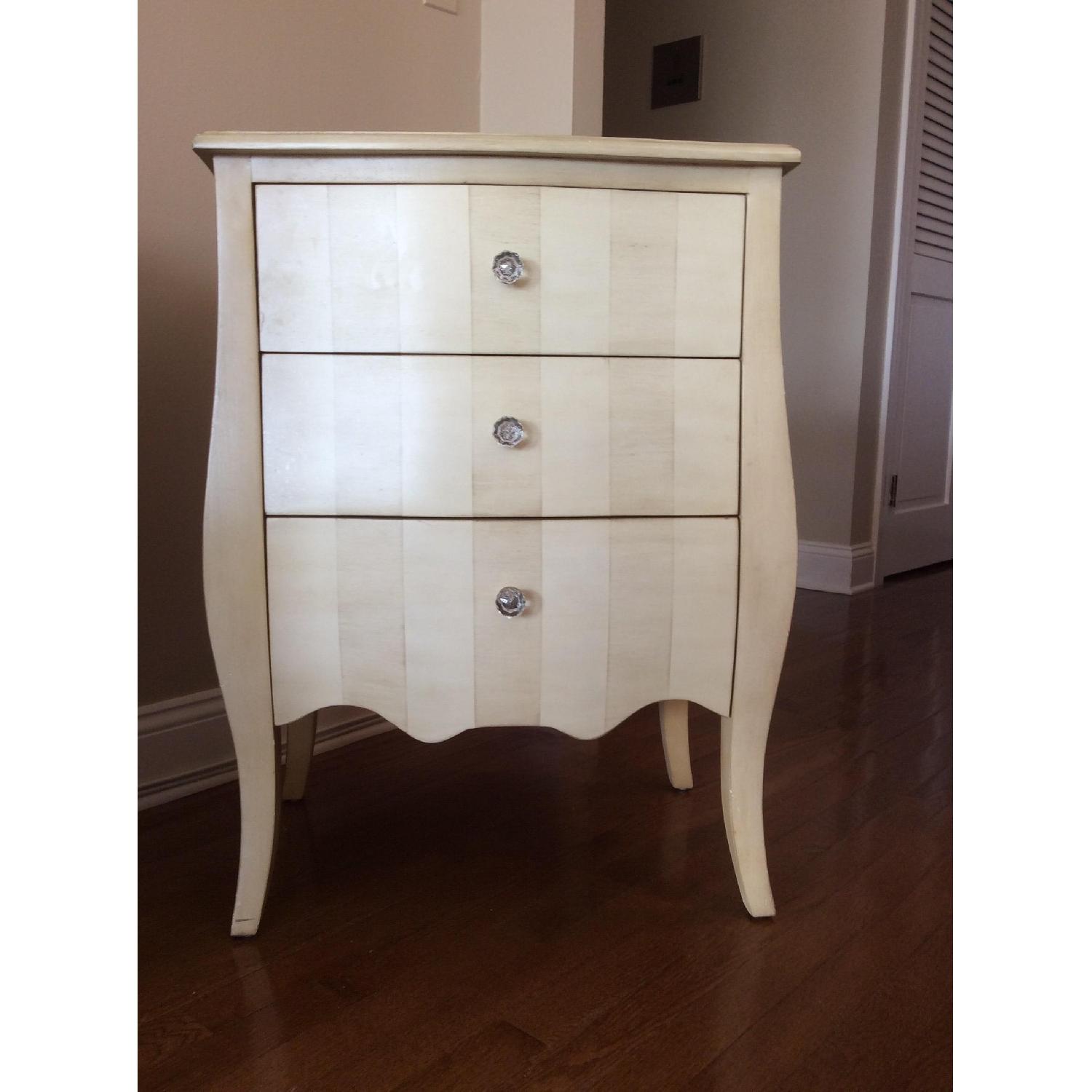 Pier 1 Beige Accent Chest w/ 3 Drawers - AptDeco