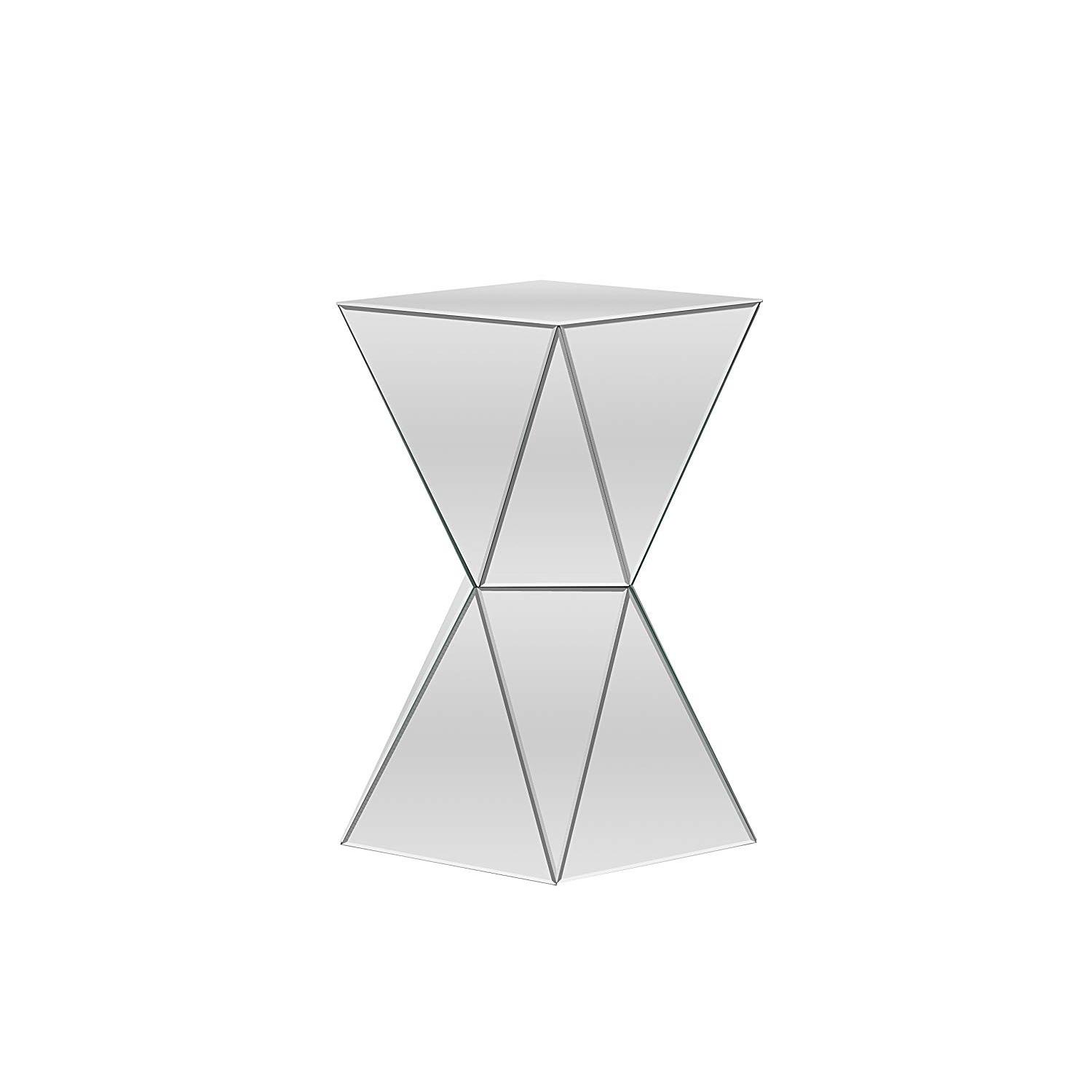 Baxton Studio Rebecca Multi-Faceted Mirrored Side Table - AptDeco