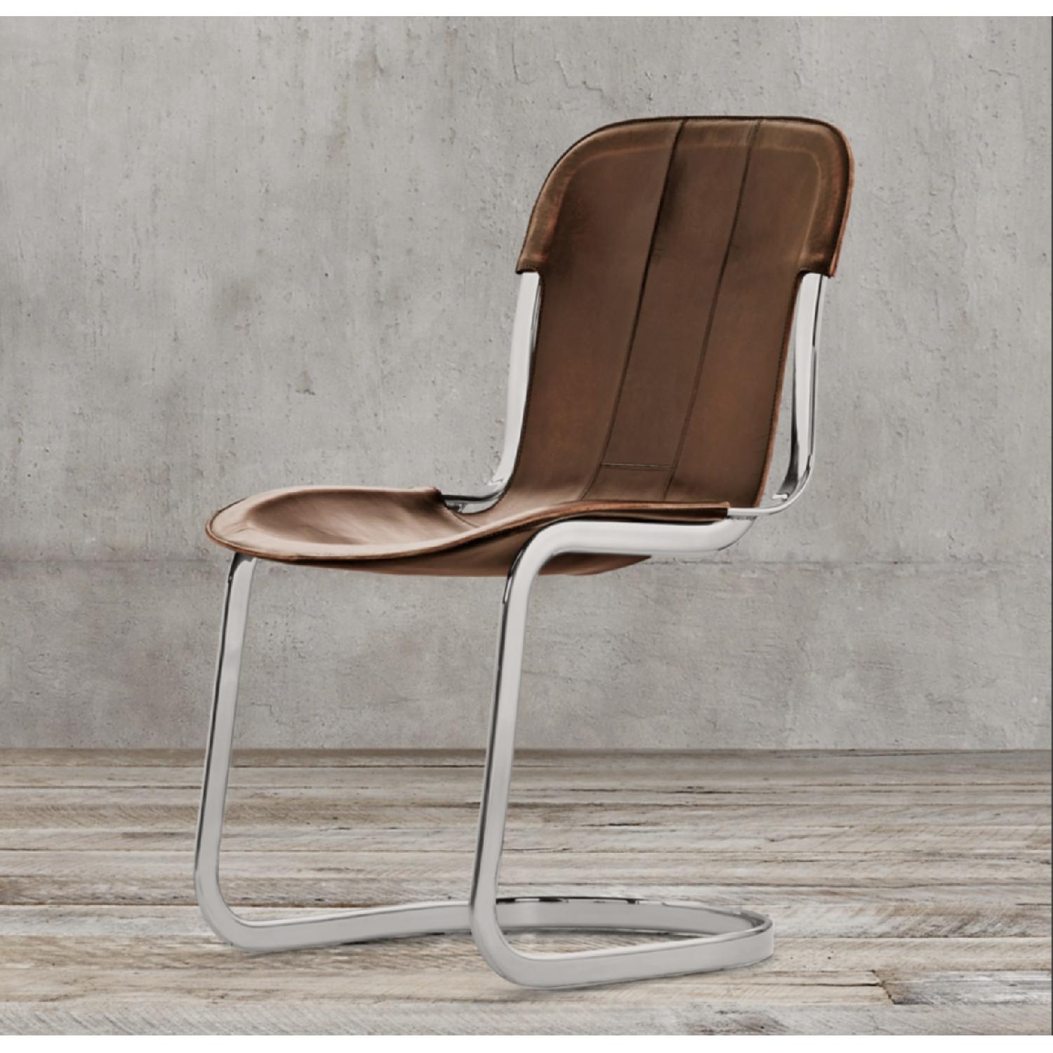 Restoration Hardware Rizzo Leather Dining Chairs - AptDeco