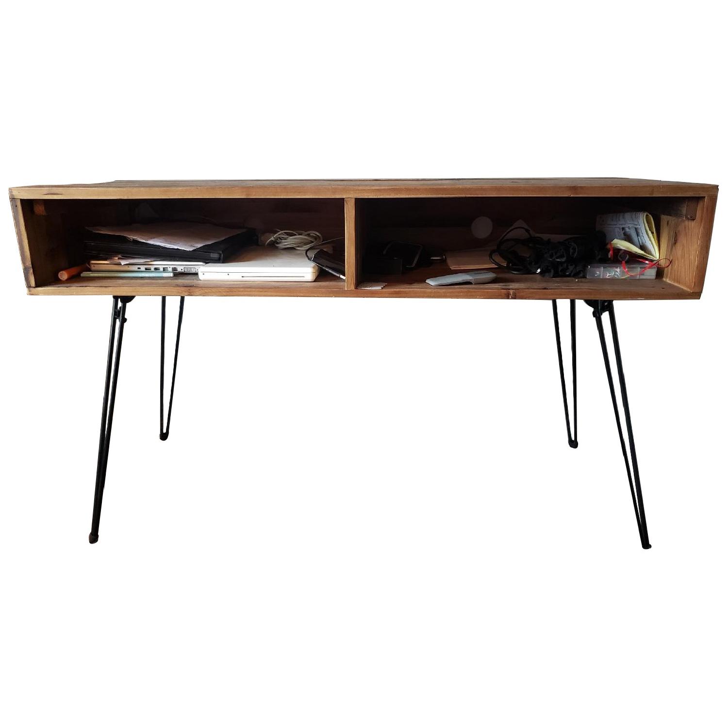 Vintage Rustic Wood Desk - AptDeco