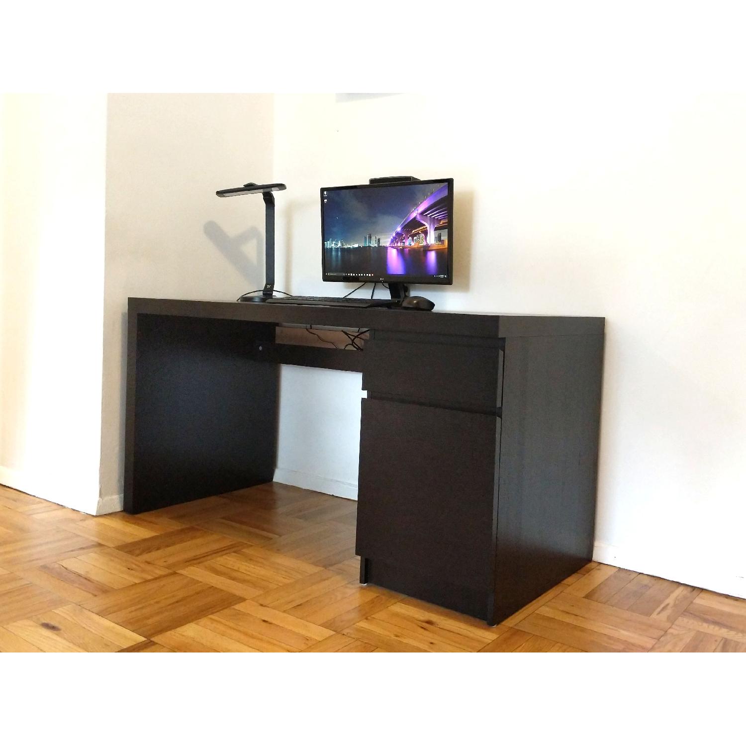 Ikea Malm Black Desk - AptDeco