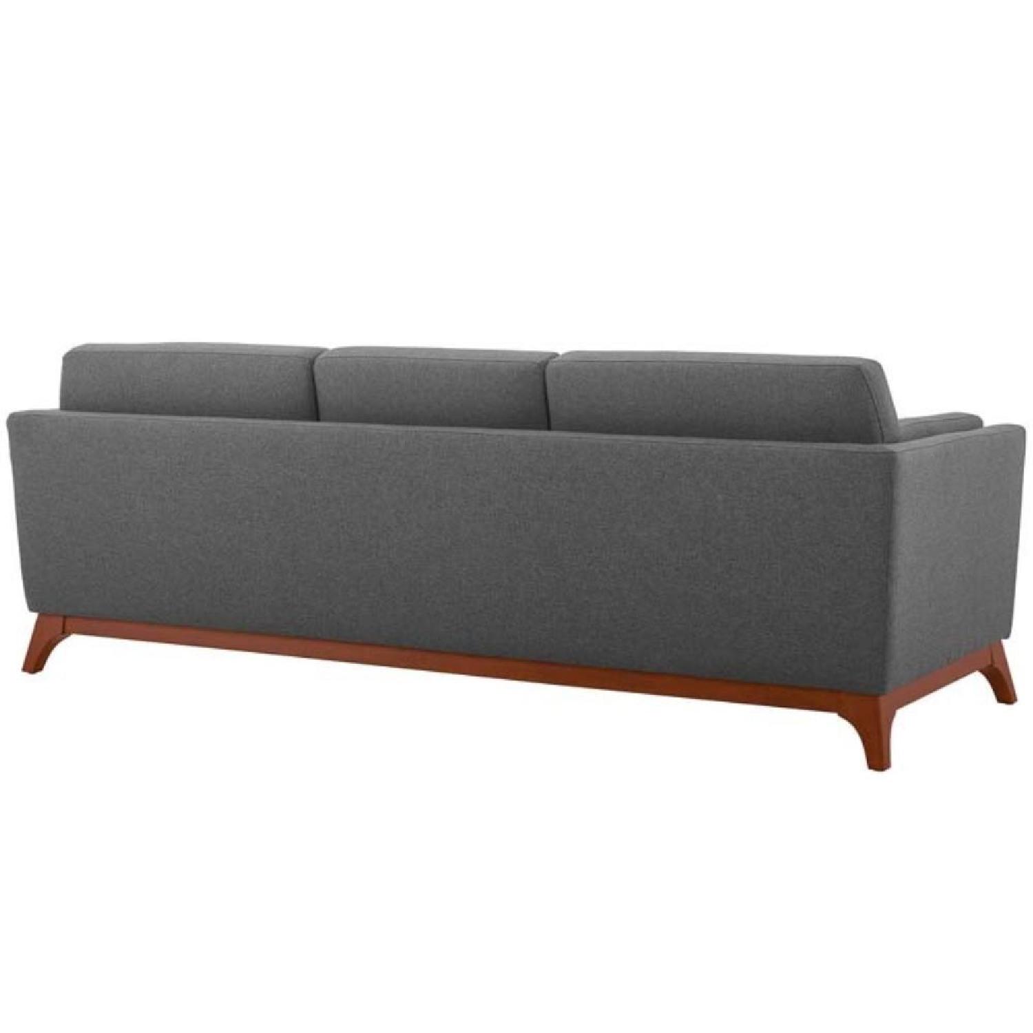 Grey Upholstered Fabric Sofa - AptDeco
