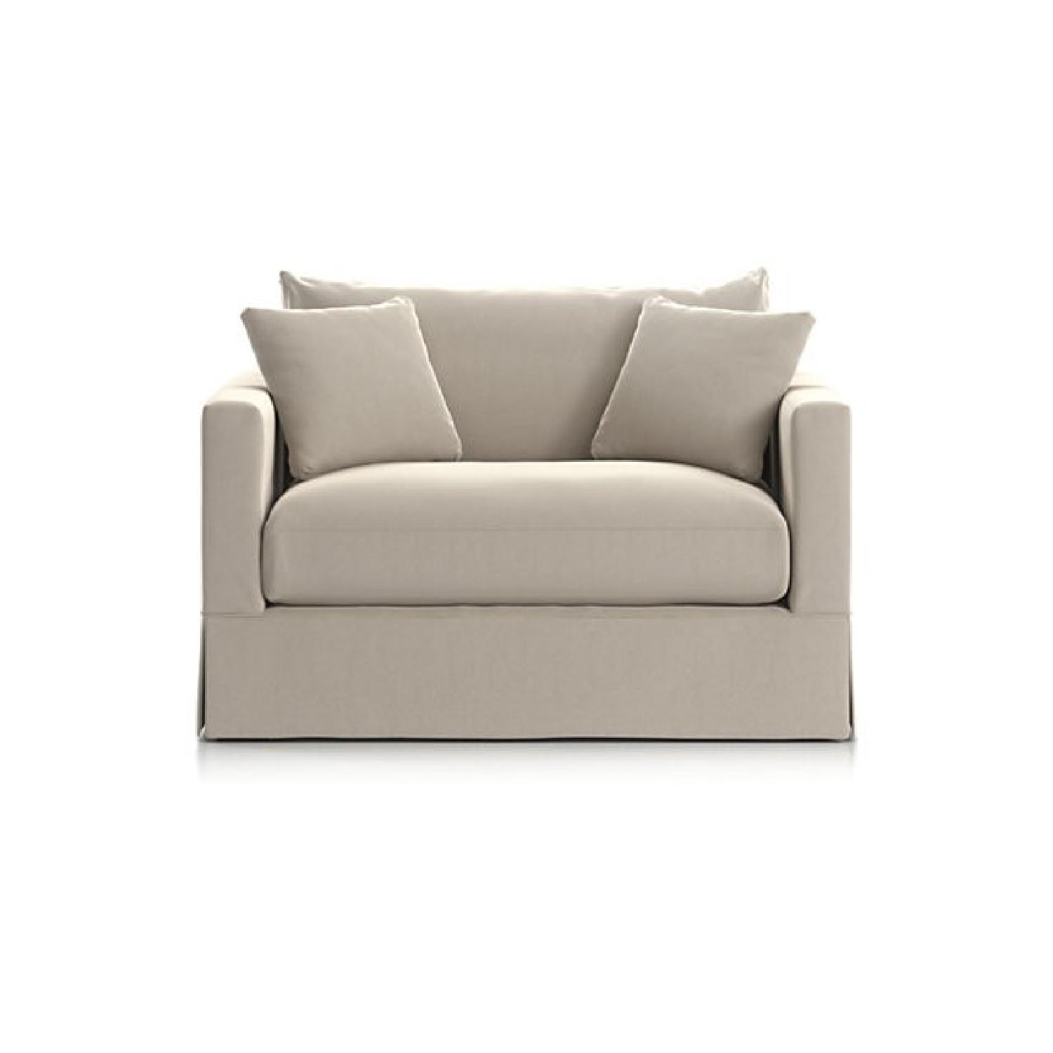 Crate and barrel willow chair and a half store