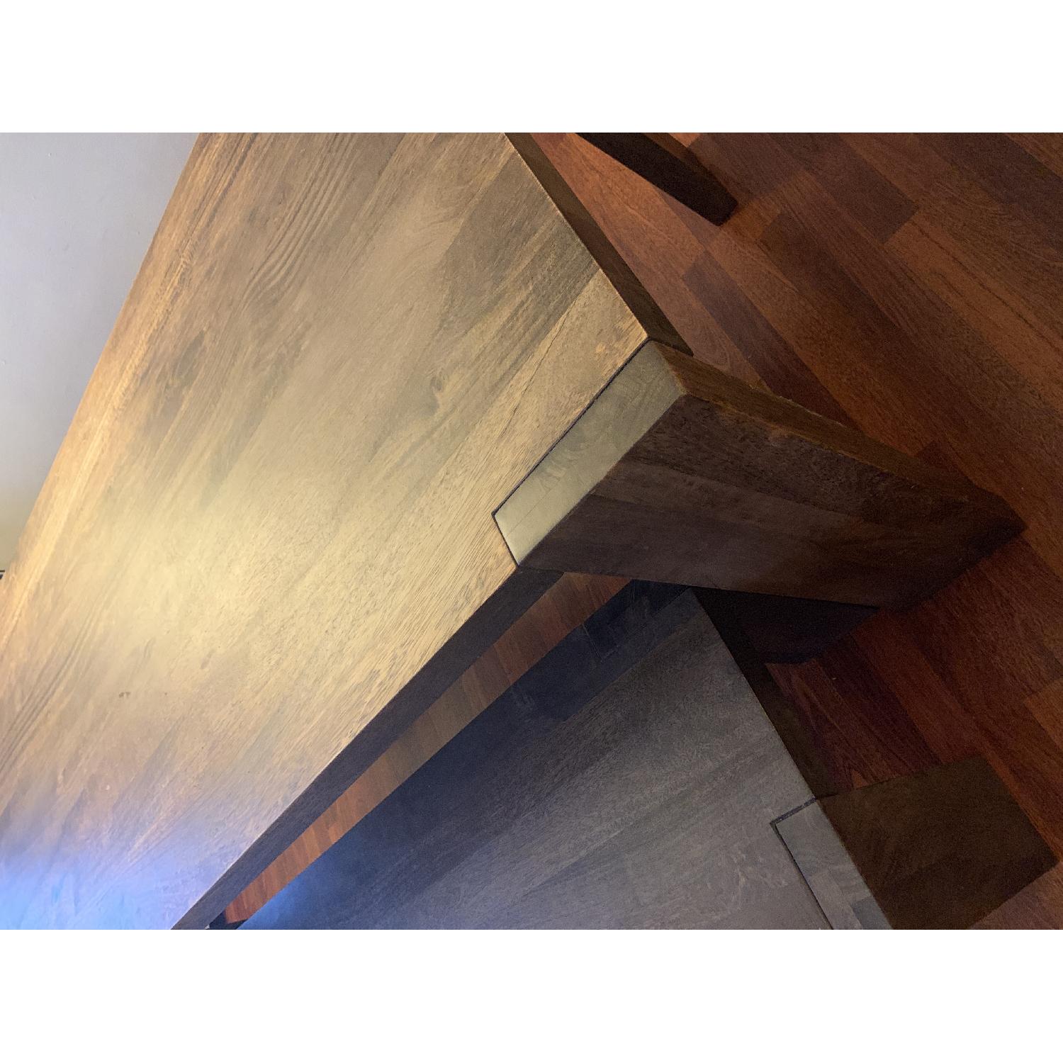 Crate & Barrel Big Sur Table w/ 1 Bench + 2 Leather Chairs - AptDeco