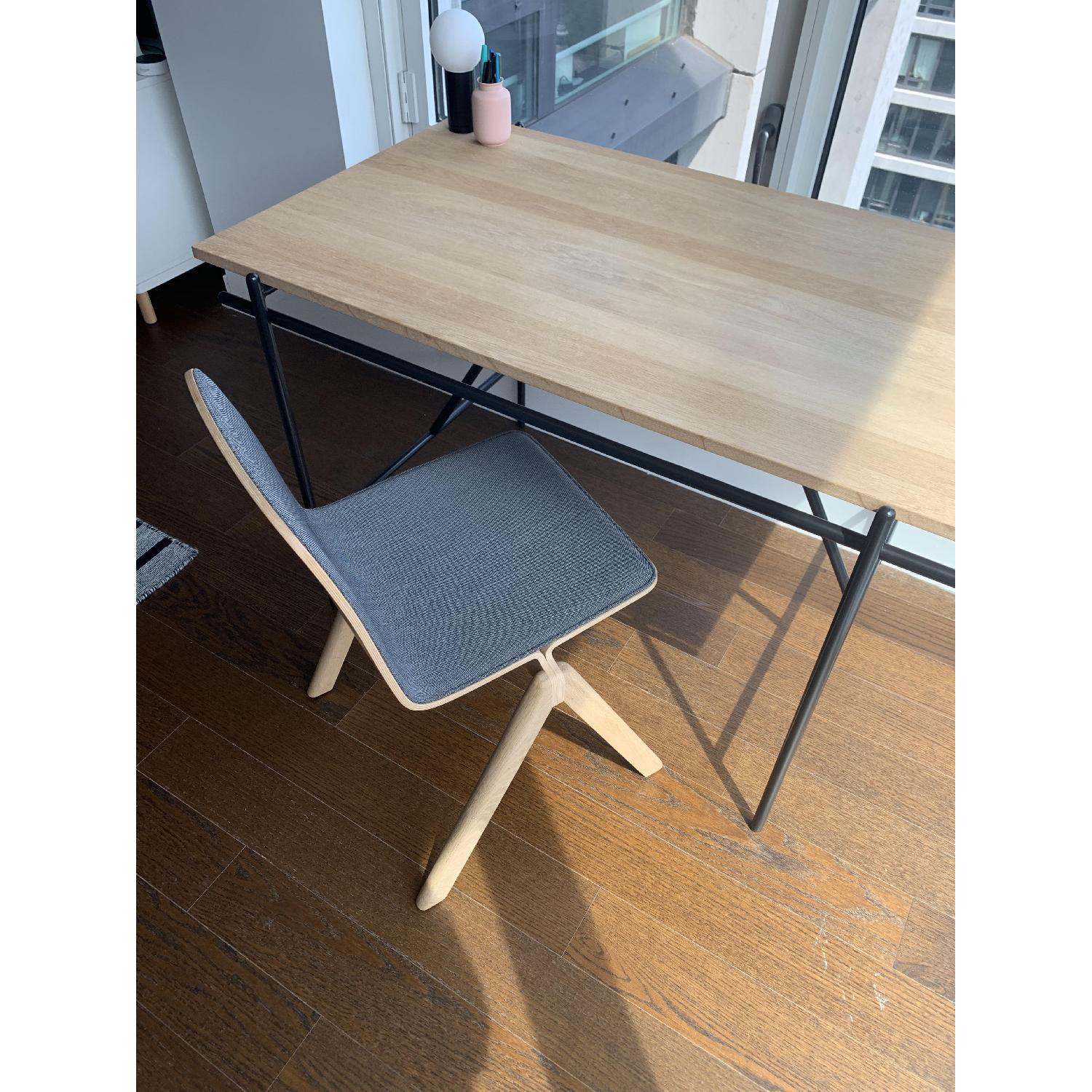 White Oak Writing Desk/Drawing Table - AptDeco