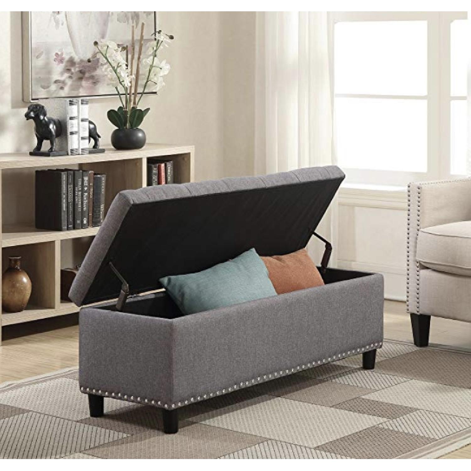 Belleze Fabric Storage Ottoman - AptDeco