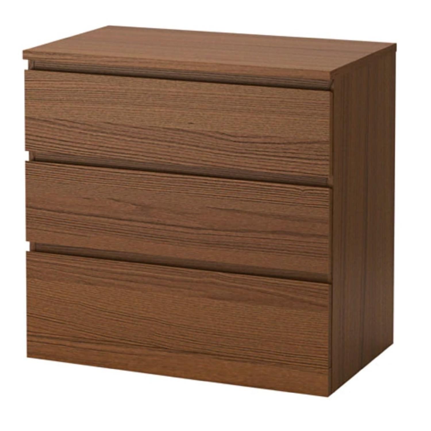 Ikea Malm Brown 3-Drawer Chest - AptDeco