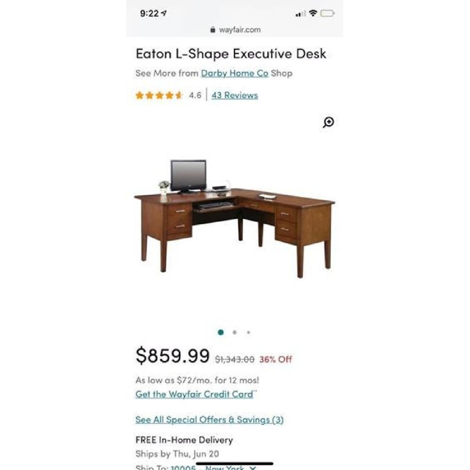 Darby Home Eaton L-Shape Executive Desk - AptDeco