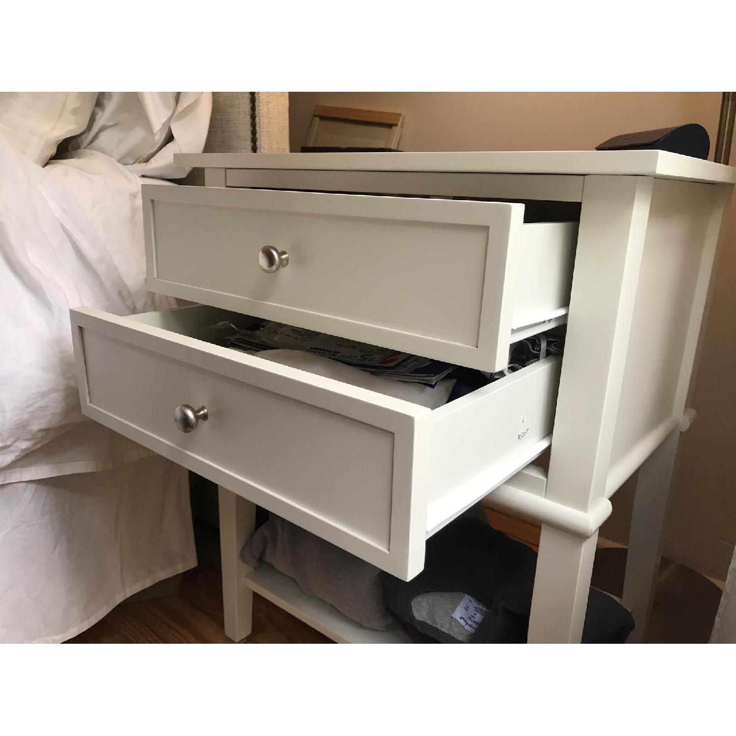 White End Table w/ Storage Drawers & Shelf - AptDeco