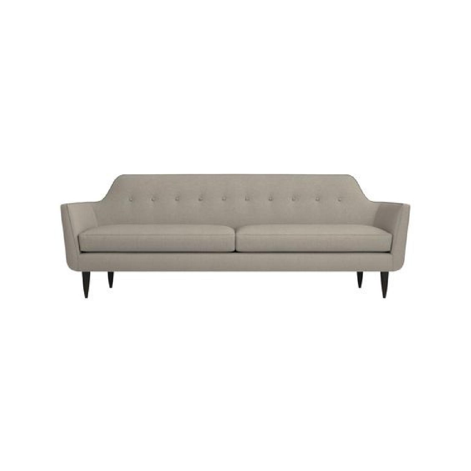 Crate & Barrel Gia Grey Modern Tufted Sofa - AptDeco