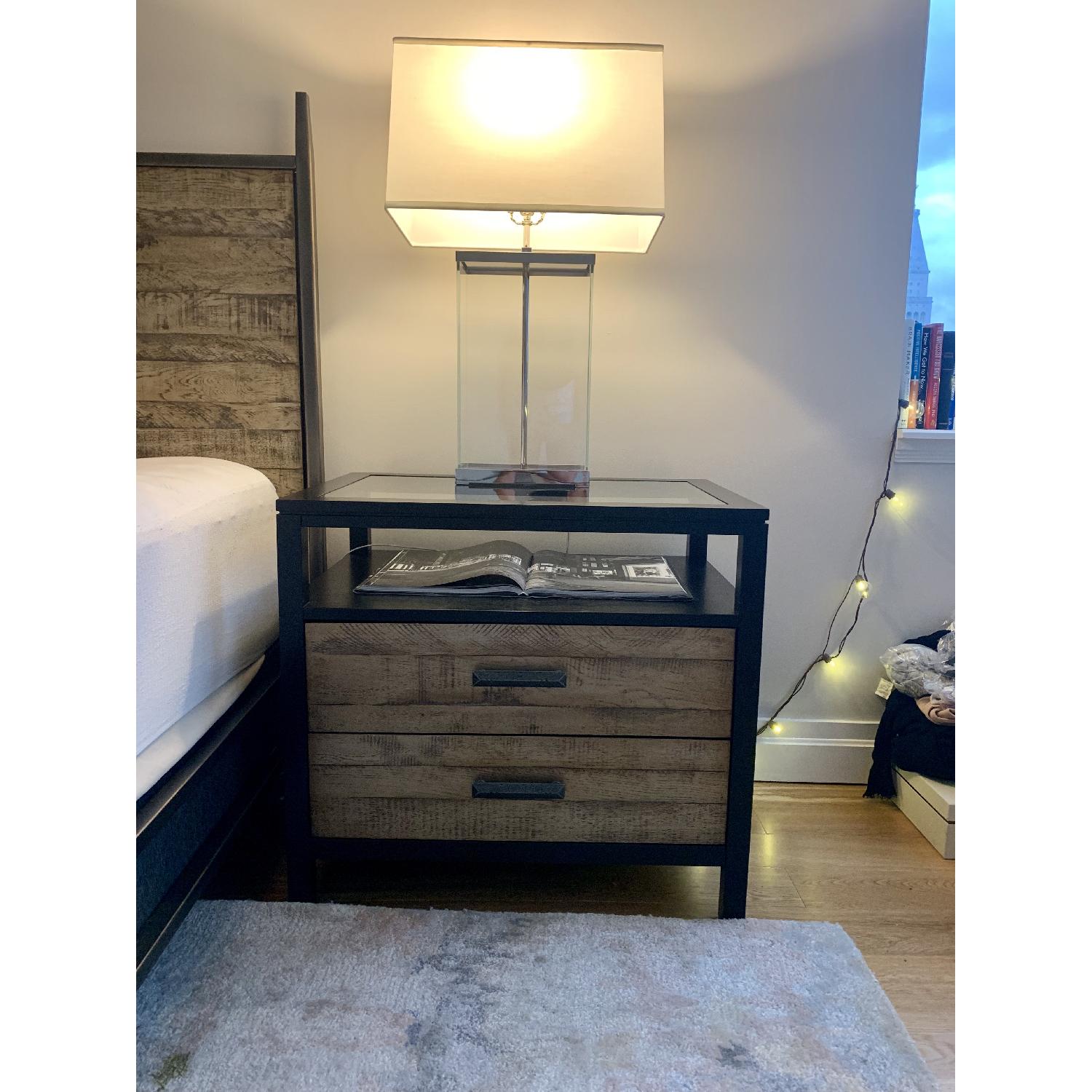 Ethan Allen Rectangular Glass Table Lamps - AptDeco