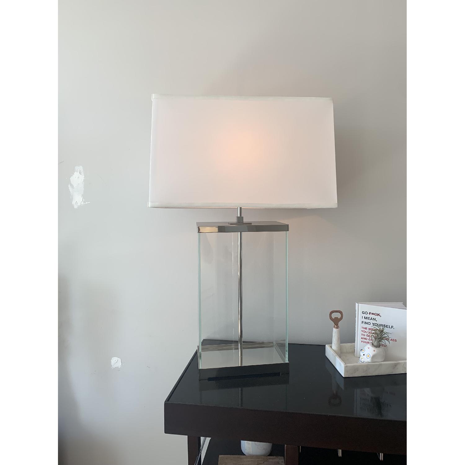 Ethan Allen Rectangular Glass Table Lamps - AptDeco