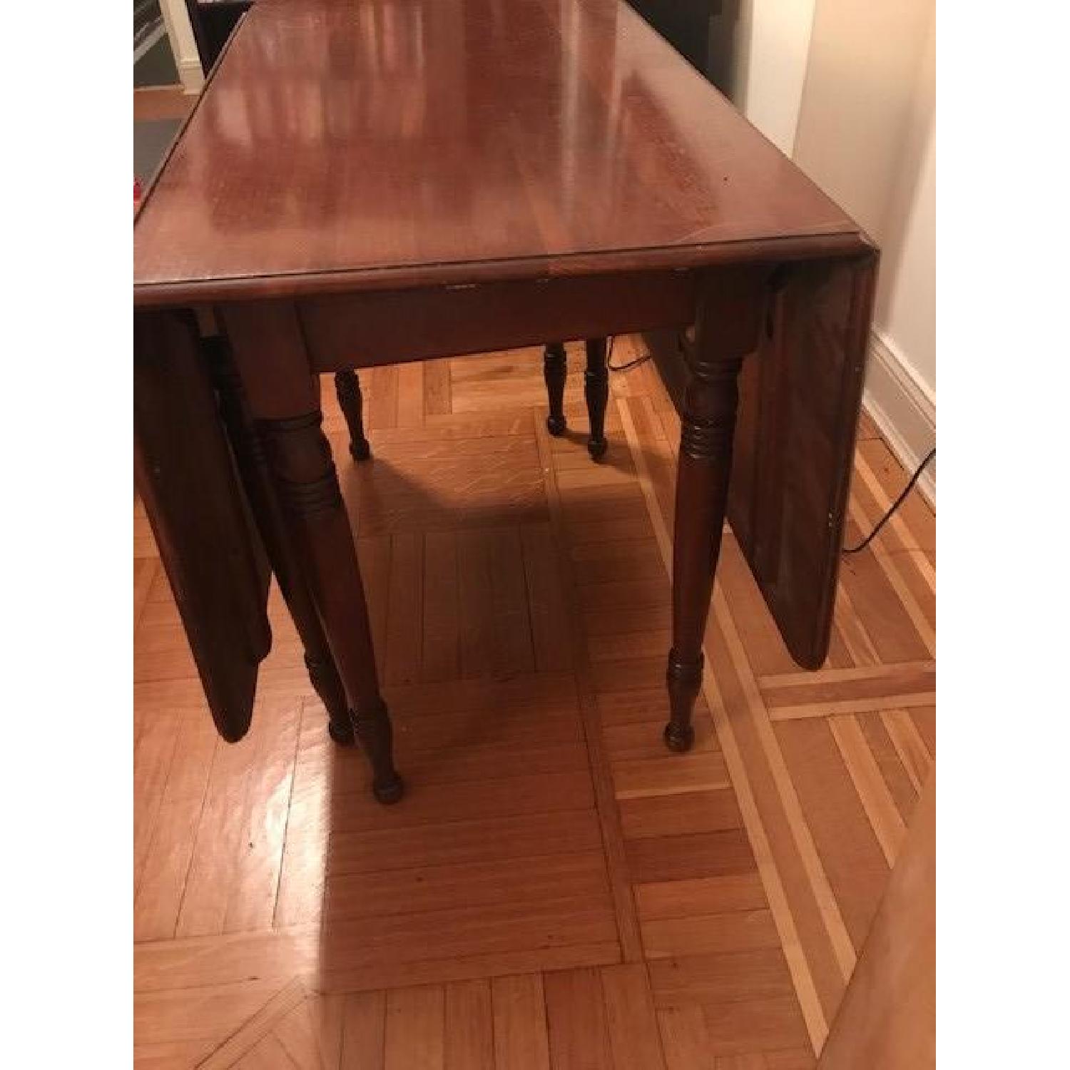 Antique Cherry Wood Gate-Leg Table - AptDeco