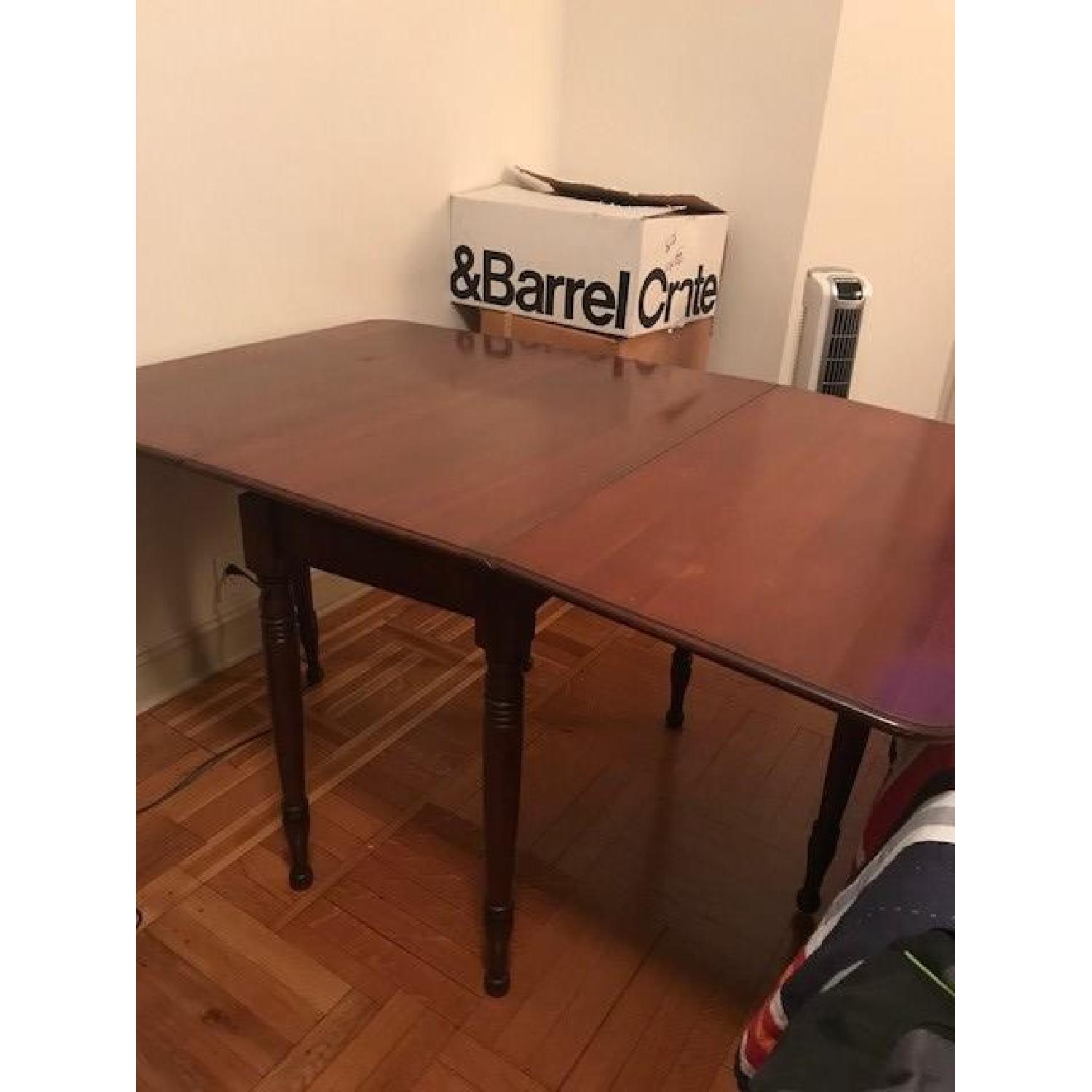Antique Cherry Wood Gate-Leg Table - AptDeco