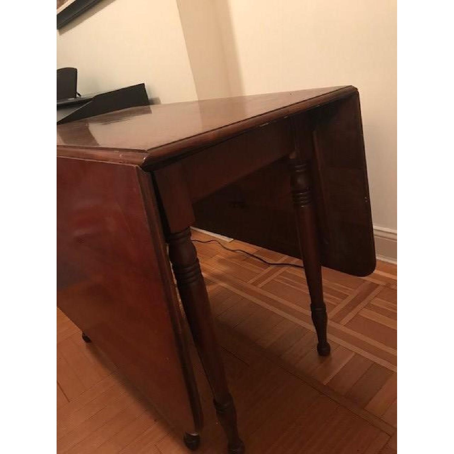 Antique Cherry Wood Gate-Leg Table - AptDeco