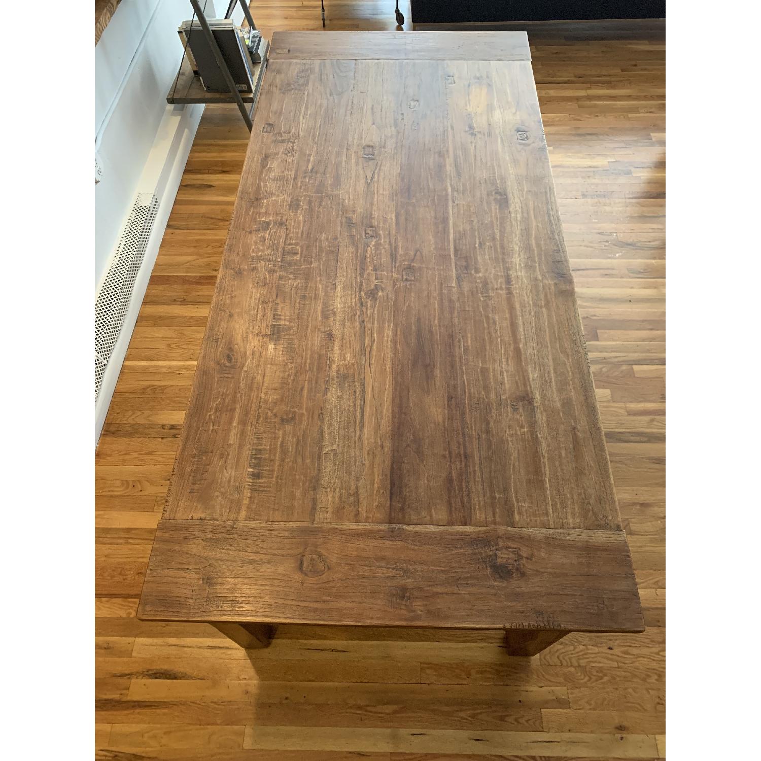 Crate & Barrel Oak Wood Farm Table - AptDeco