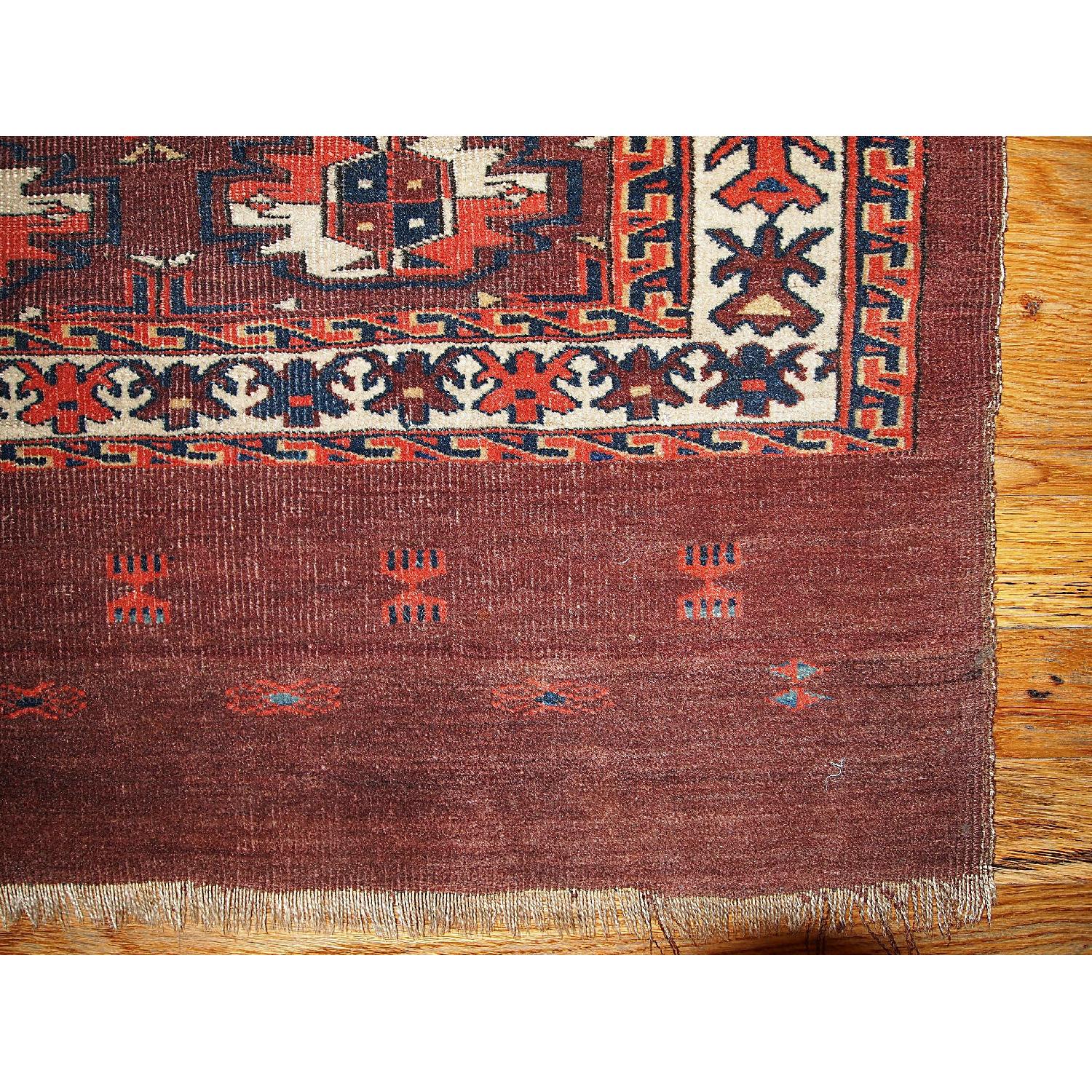 Antique Handmade Collectible Turkmen Tekke Rug - AptDeco
