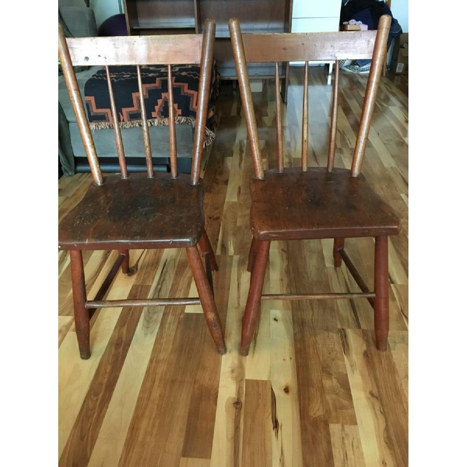 Antique Primitive Rustic Wood Chairs - AptDeco