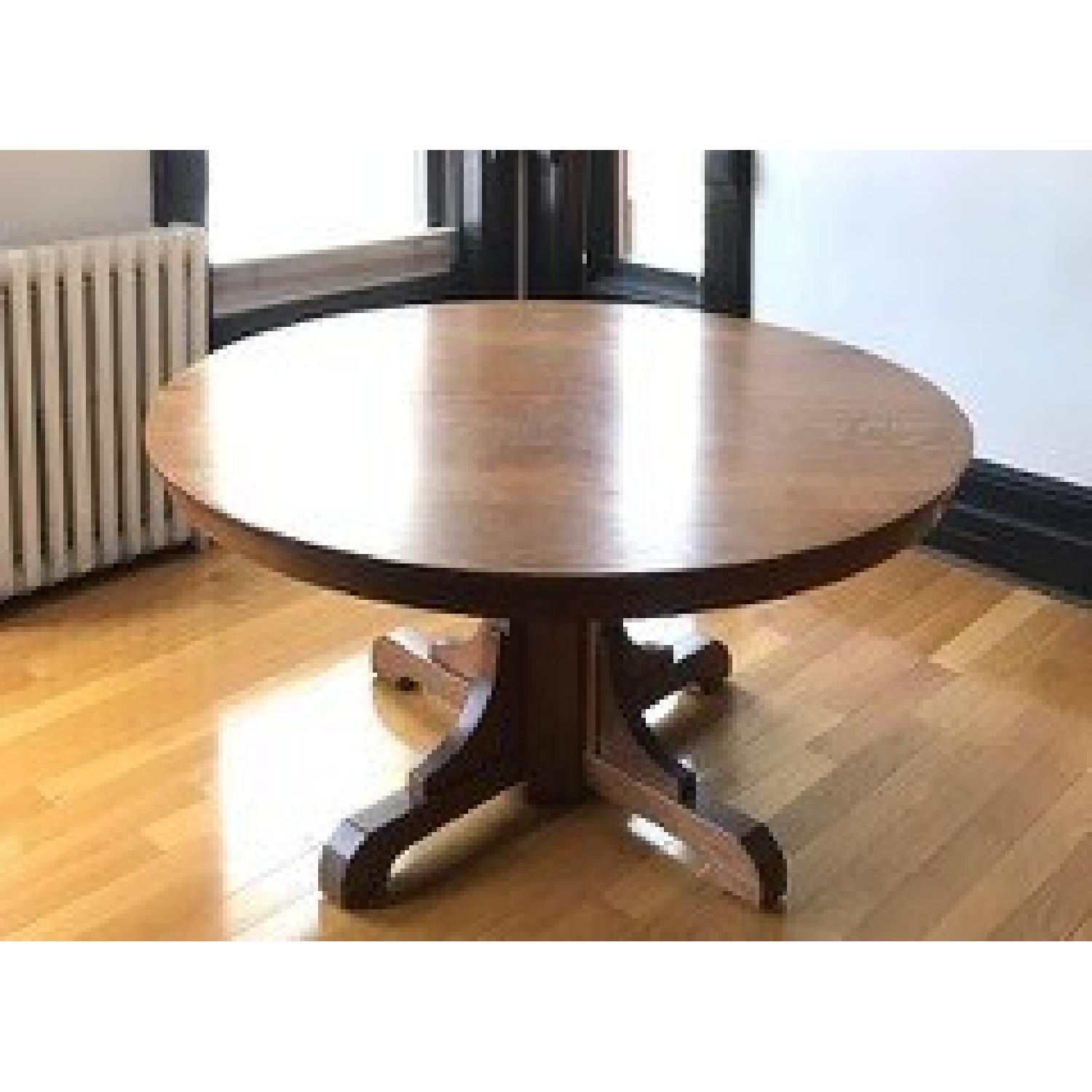 Stickley Gustav Round Oak Dining Table - AptDeco