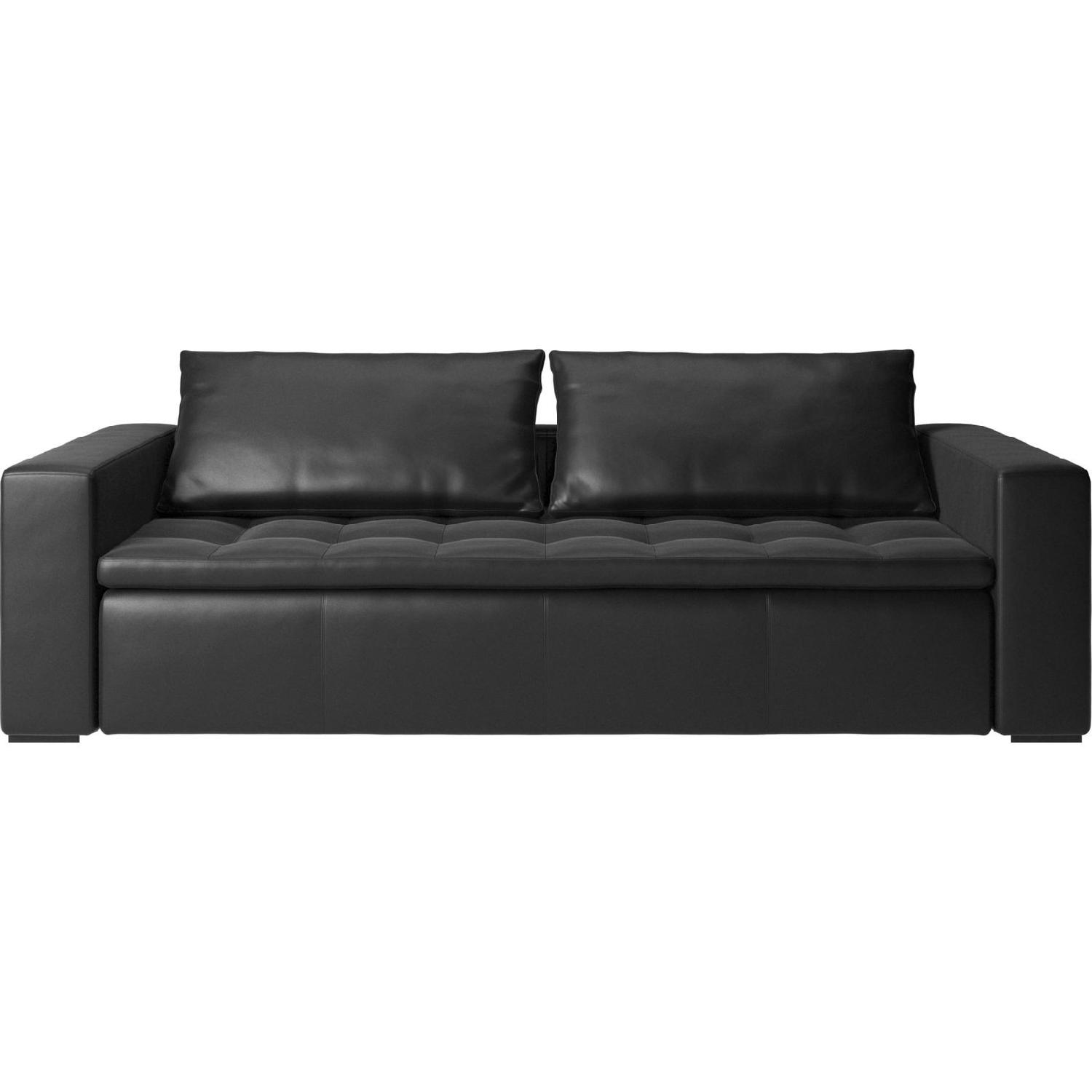 BoConcept Mezzo Black Leather Sofa - AptDeco