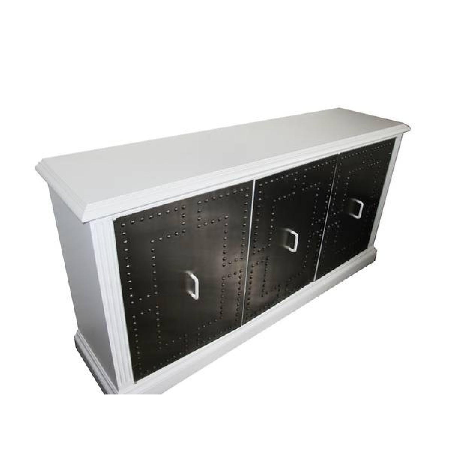 White Industrial Metal Credenza - AptDeco