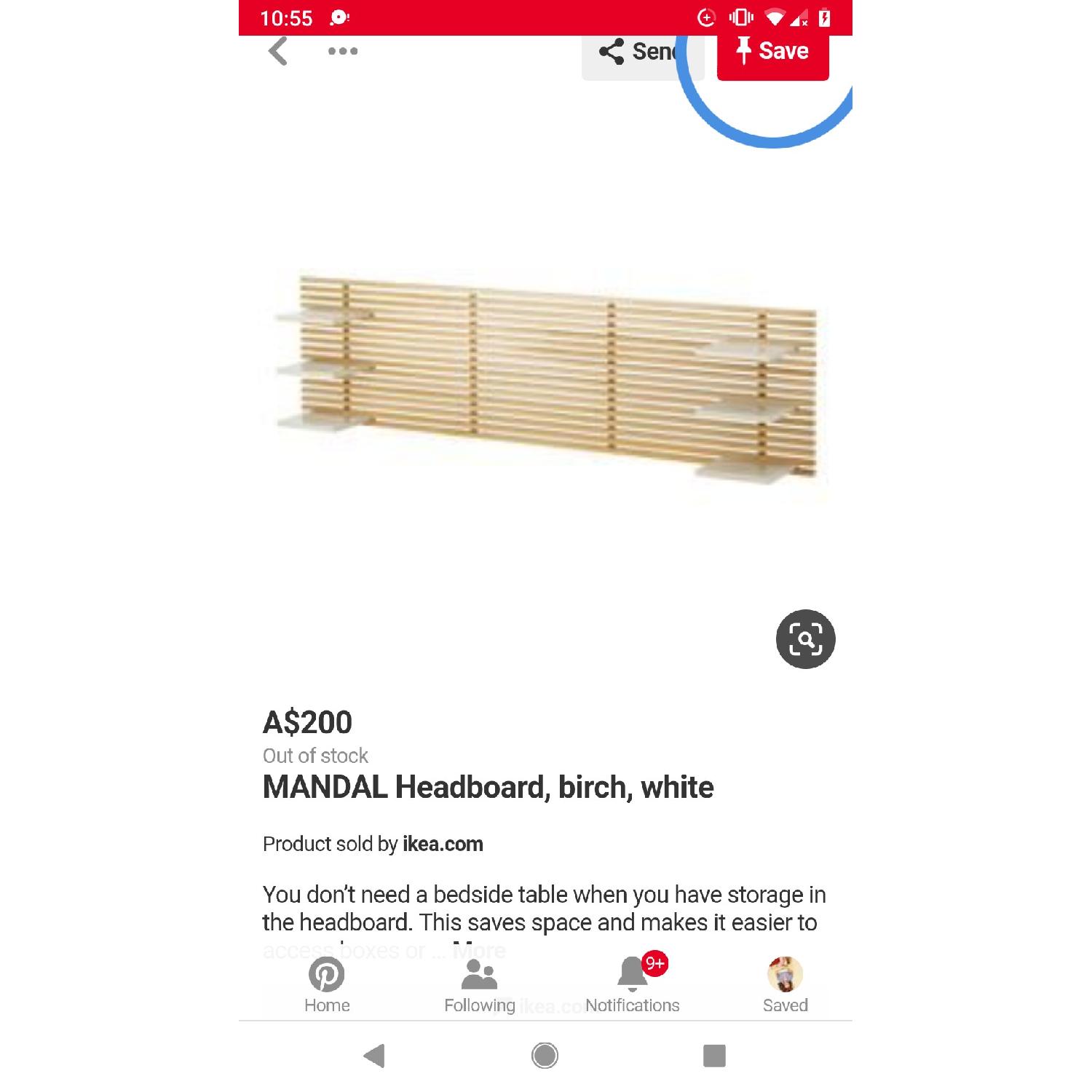 Ikea Mandal Headboard in Birch/White - AptDeco